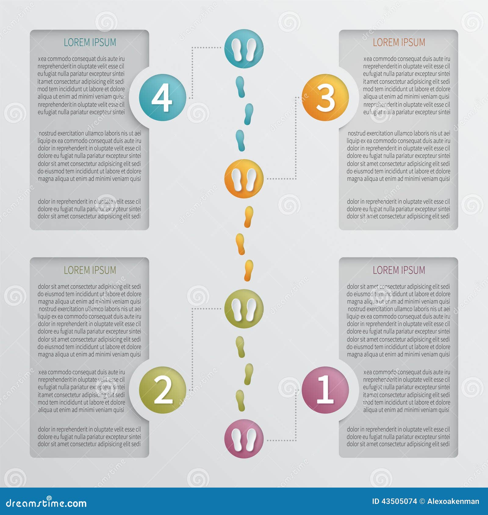 Four Steps Vector Perforated Infographic Template. Stock Vector ...