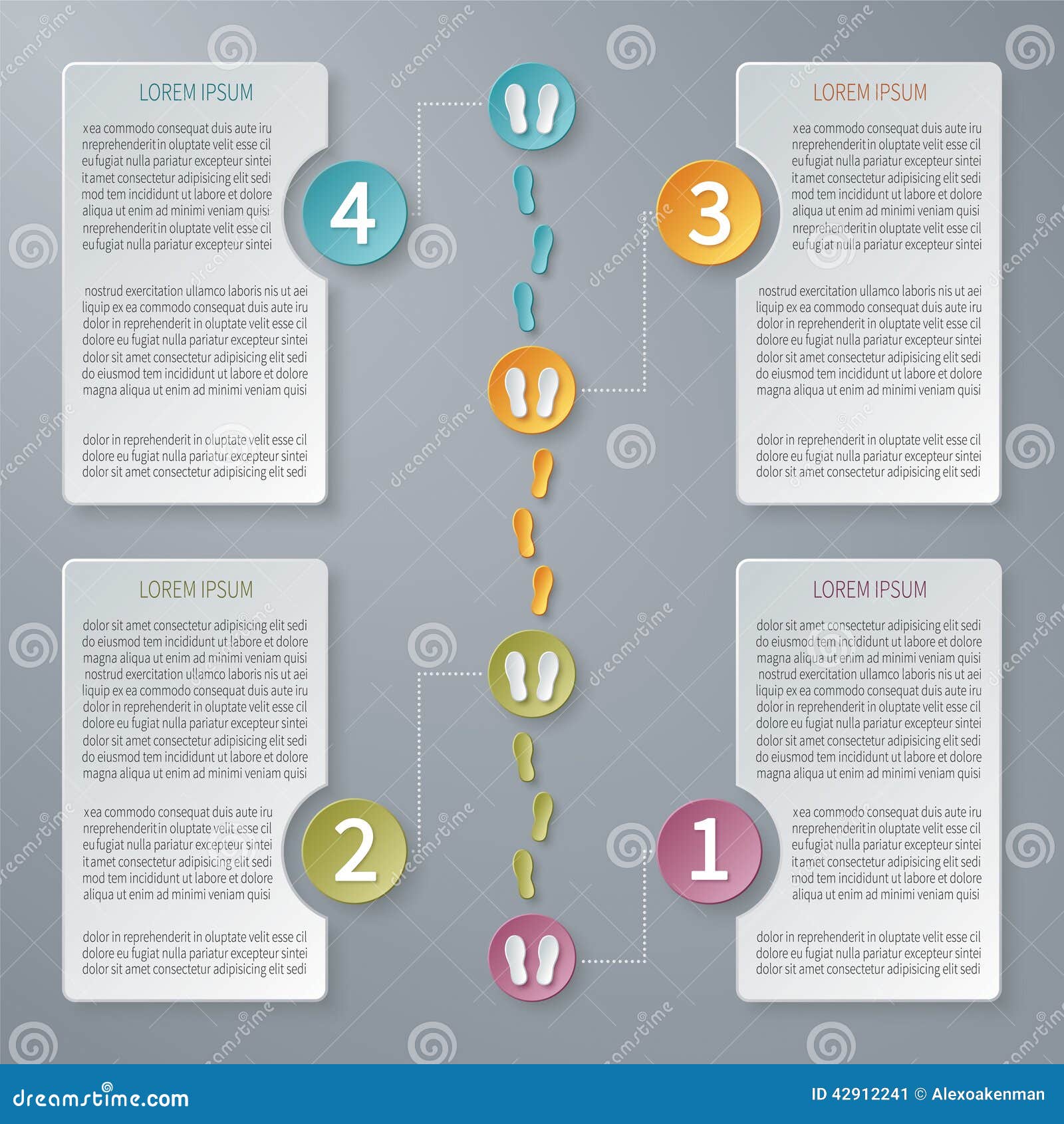 Four Steps Vector Timeline Infographic Template. Stock Vector ...