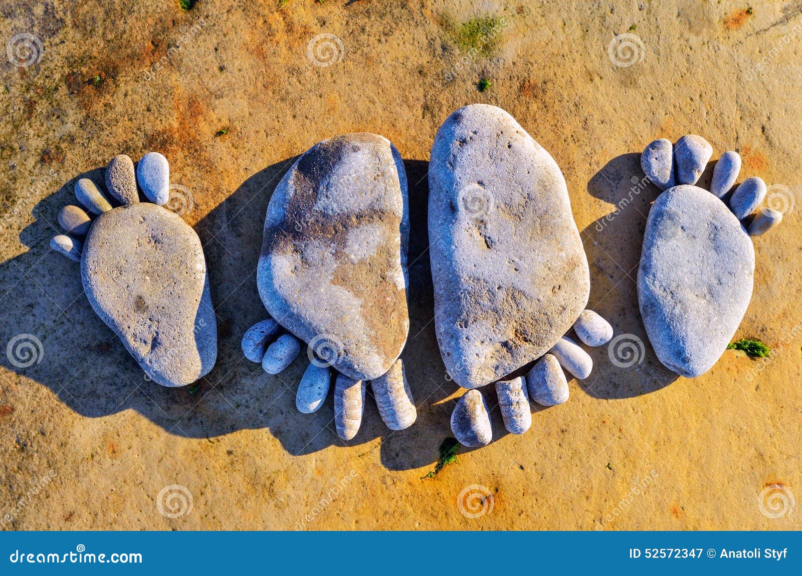 Stone Footprints Are Enclosed In A Frame Royalty-Free Stock Image ...
