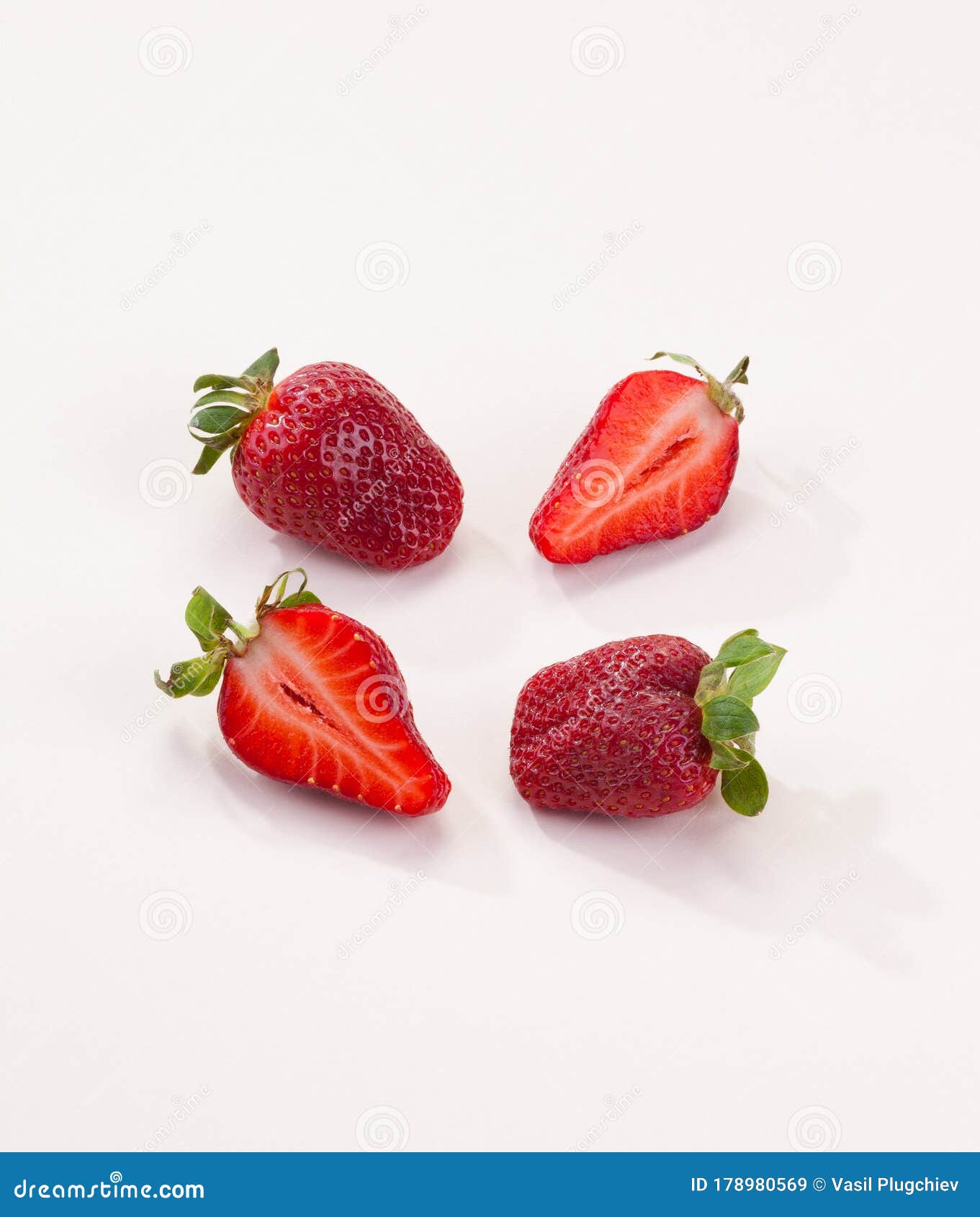 Four strawberries stock image. Image of garden, macro - 178980569