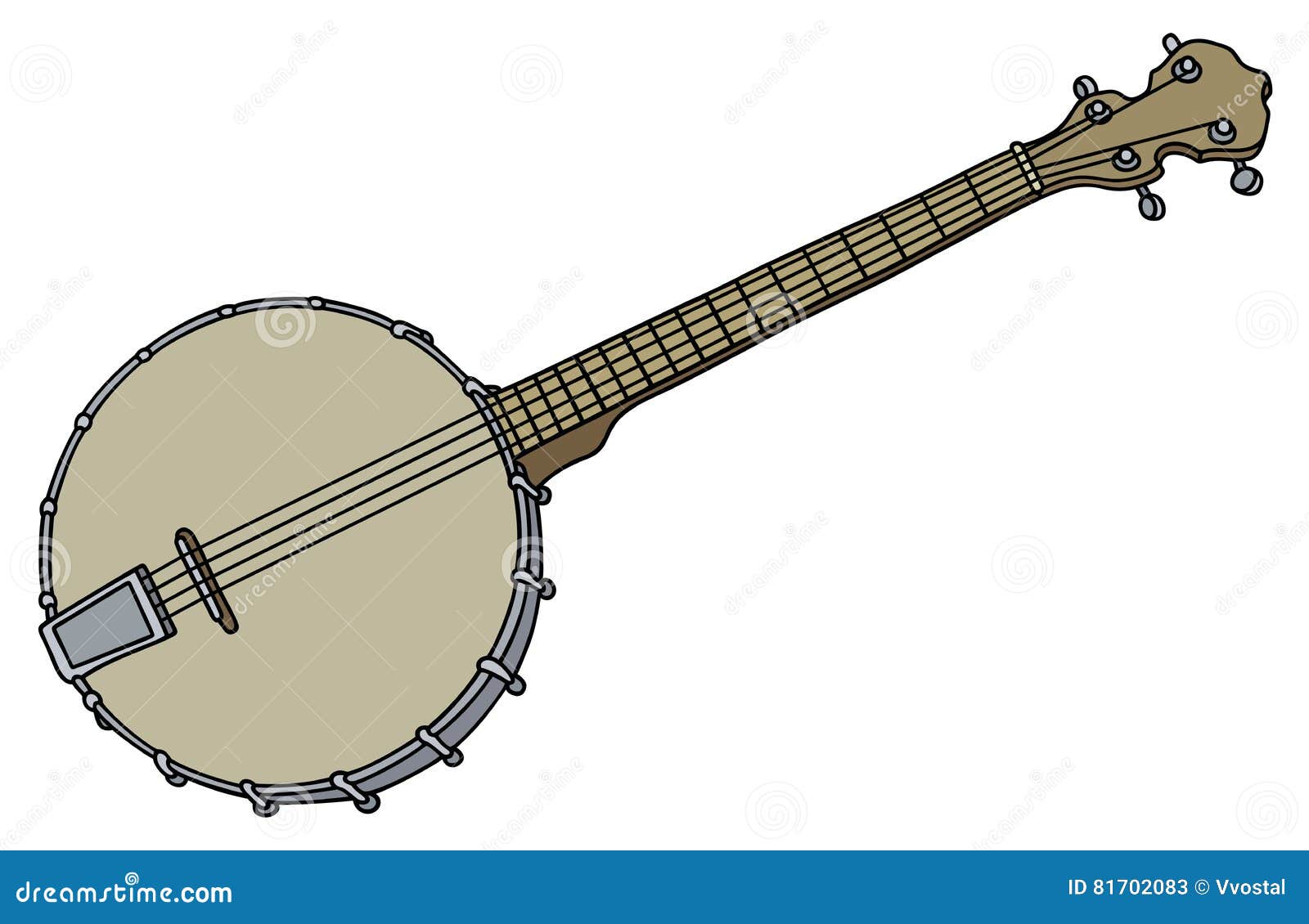 Four strings banjo stock vector. Illustration of four - 81702083