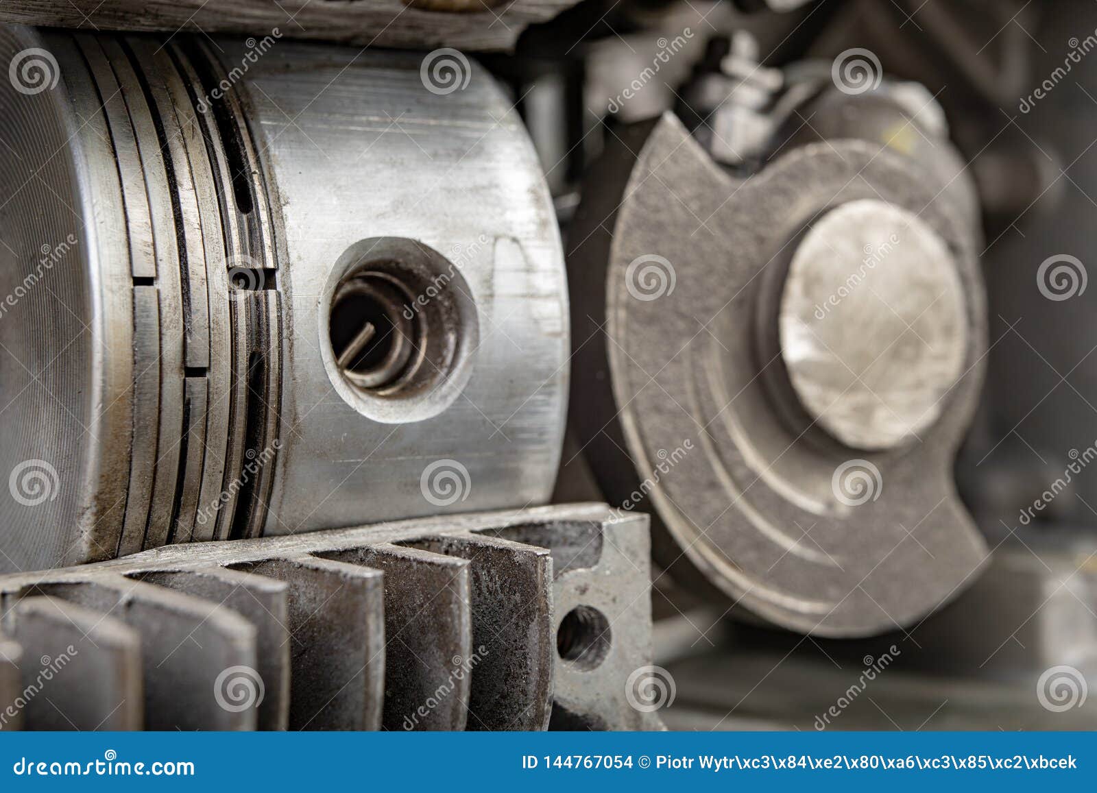 A Four-stroke Gasoline Engine In Section. The Interior Of A Single ...