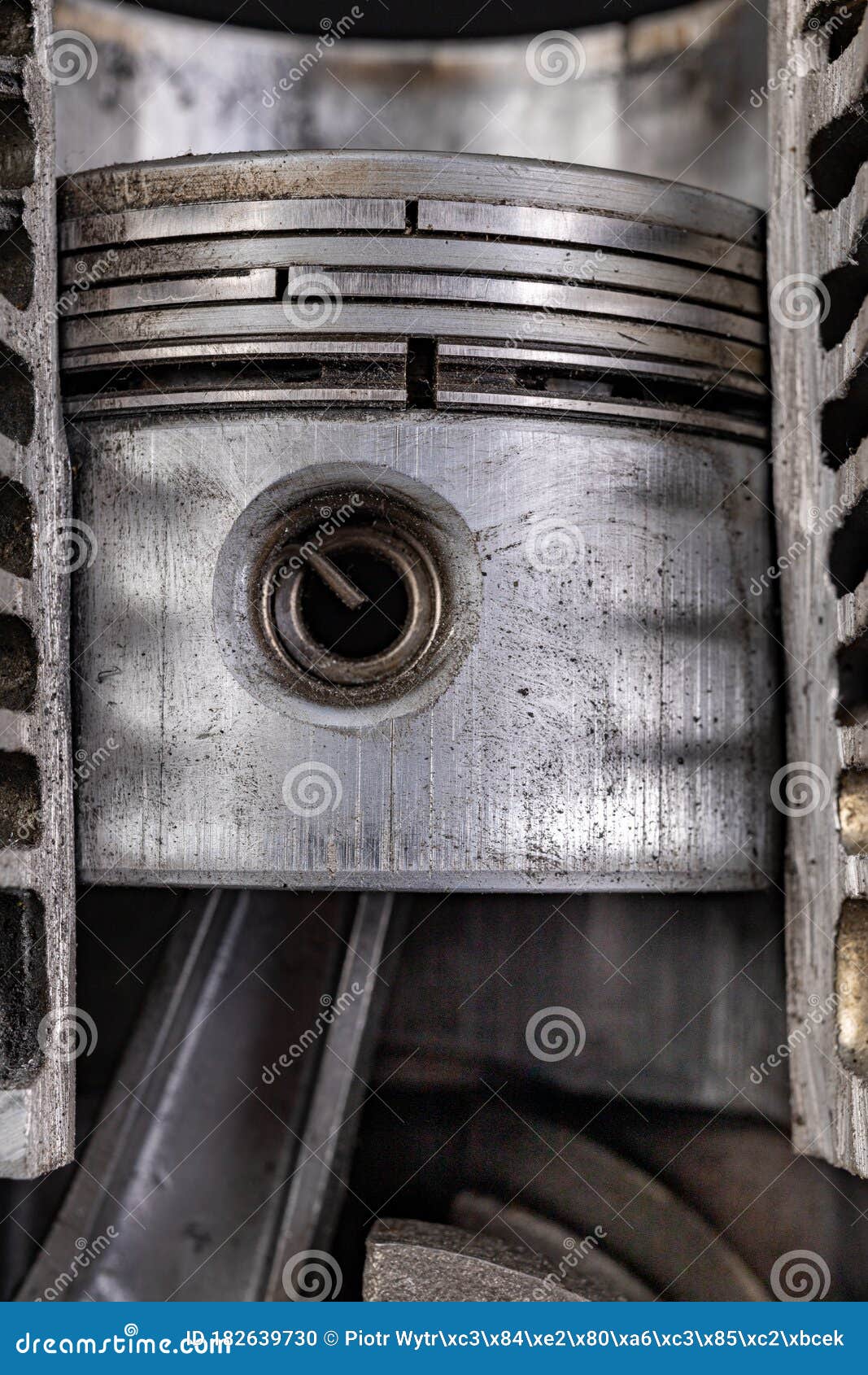 Four-stroke Internal Combustion Engine in Section Shown. Petrol Engine ...