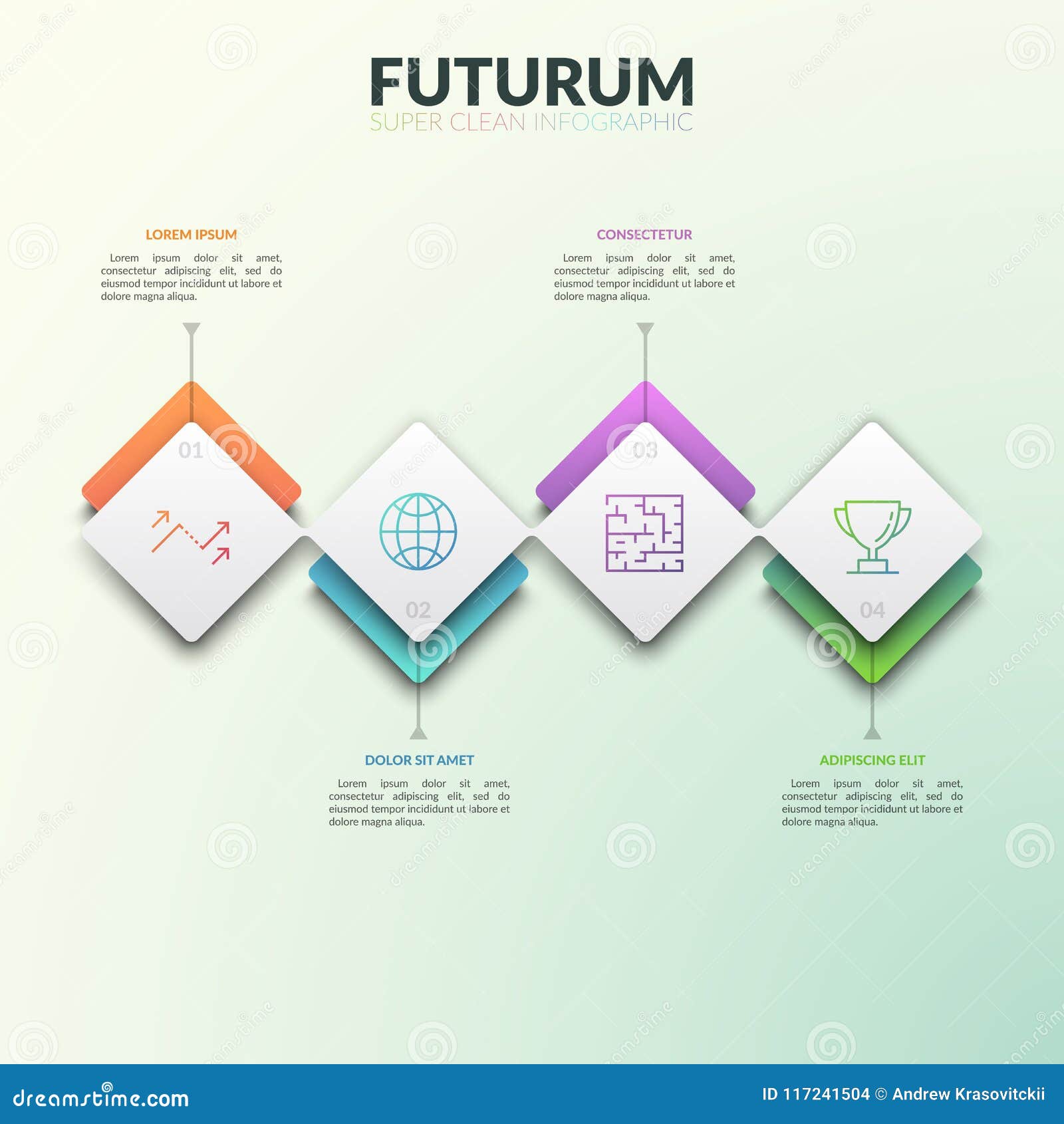 Four Successively Connected Rectangular Elements with Numbers, Thin ...