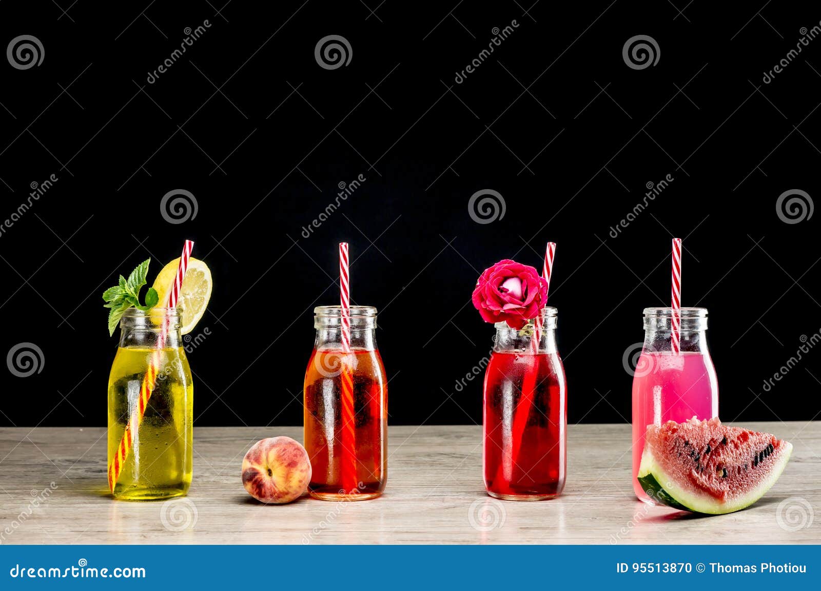 Four summer refreshments stock photo. Image of health - 95513870