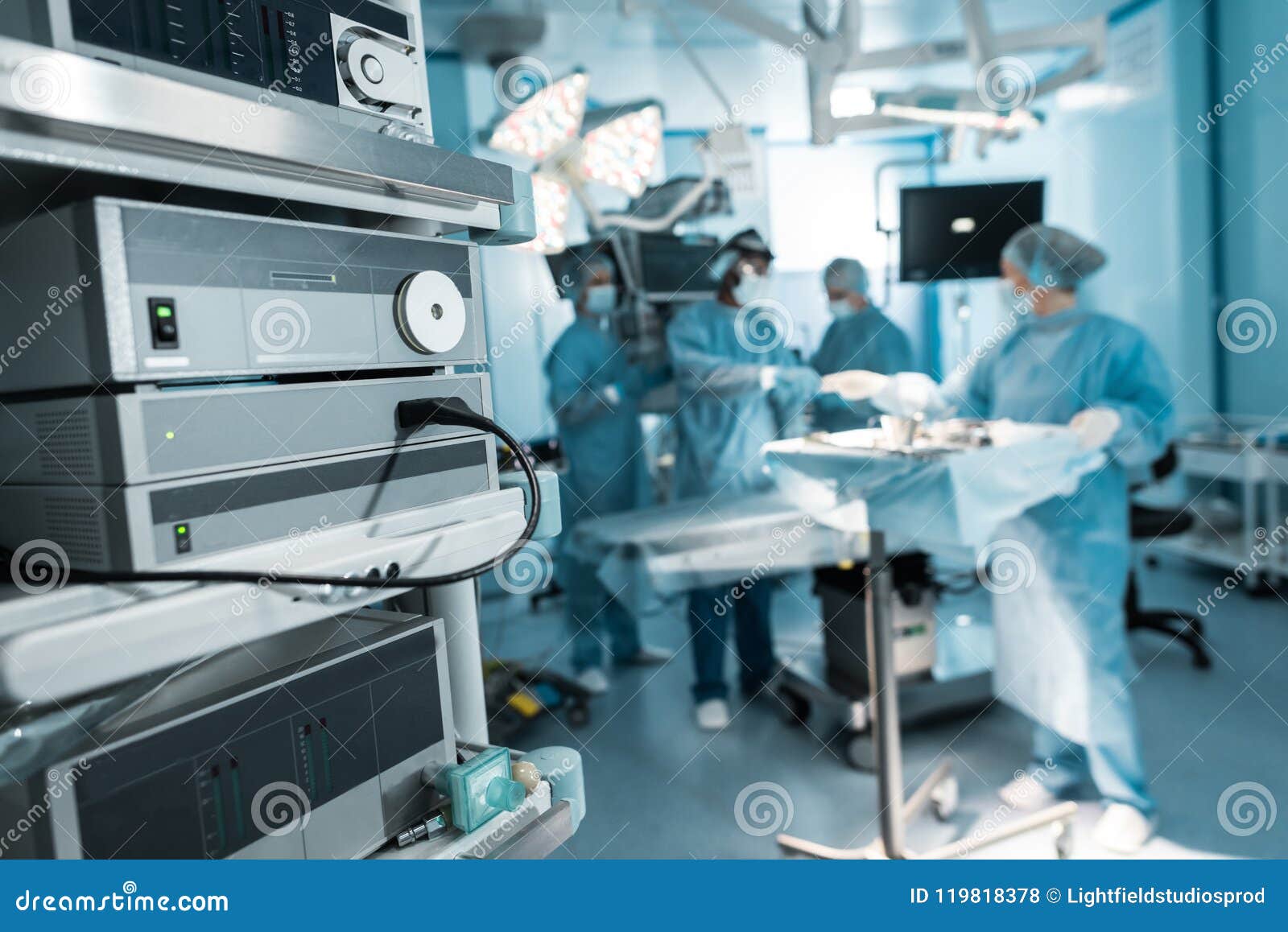 Four surgeons preparing stock photo. Image of work, workspace - 119818378