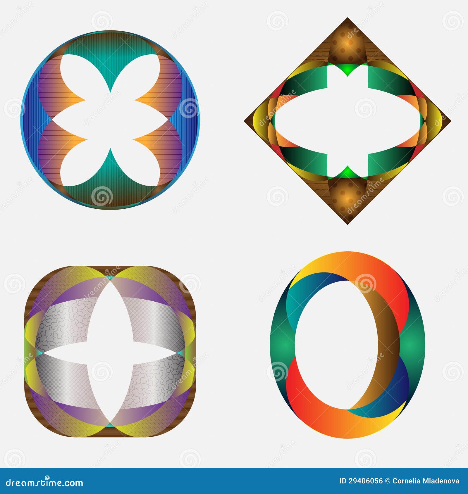 Four Symbols stock vector. Illustration of texture, logo - 29406056