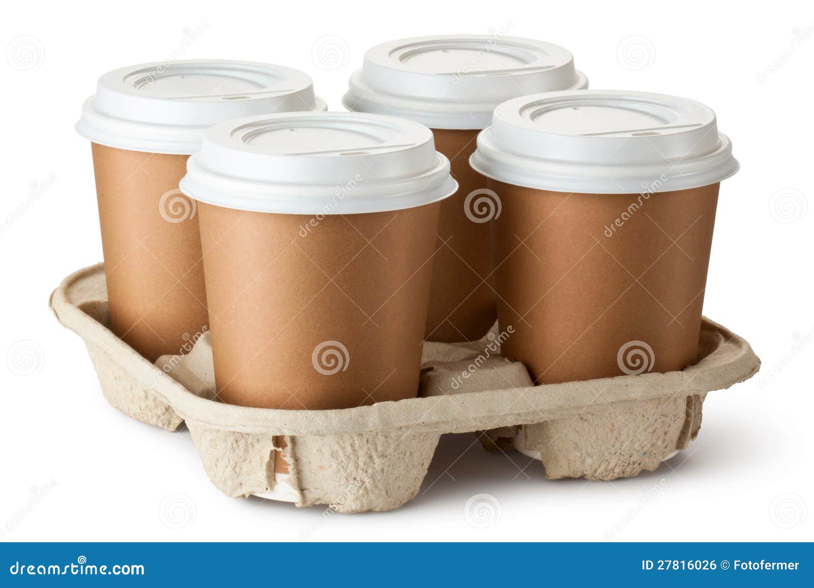Four Take-out Coffee in Holder Stock Photo - Image of mocha, drink ...