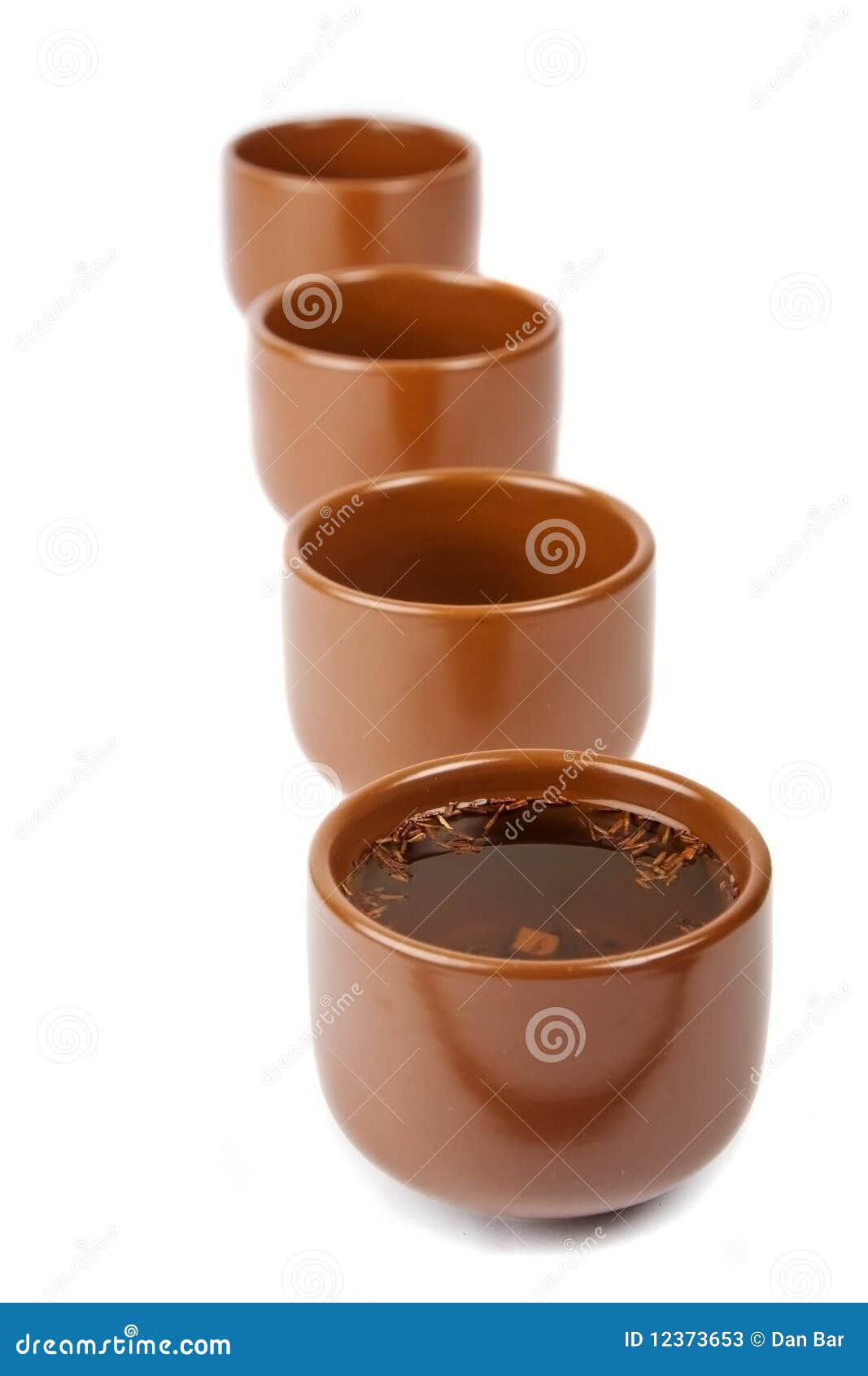 Four tea cups on white stock image. Image of asian, bamboo - 12373653