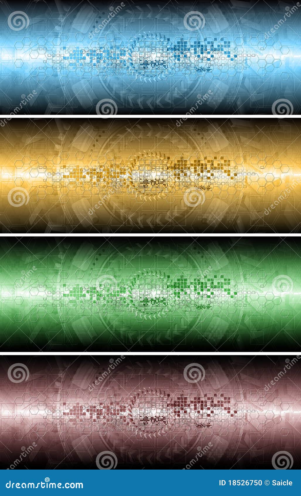 Four technical banners stock vector. Illustration of gradient - 18526750