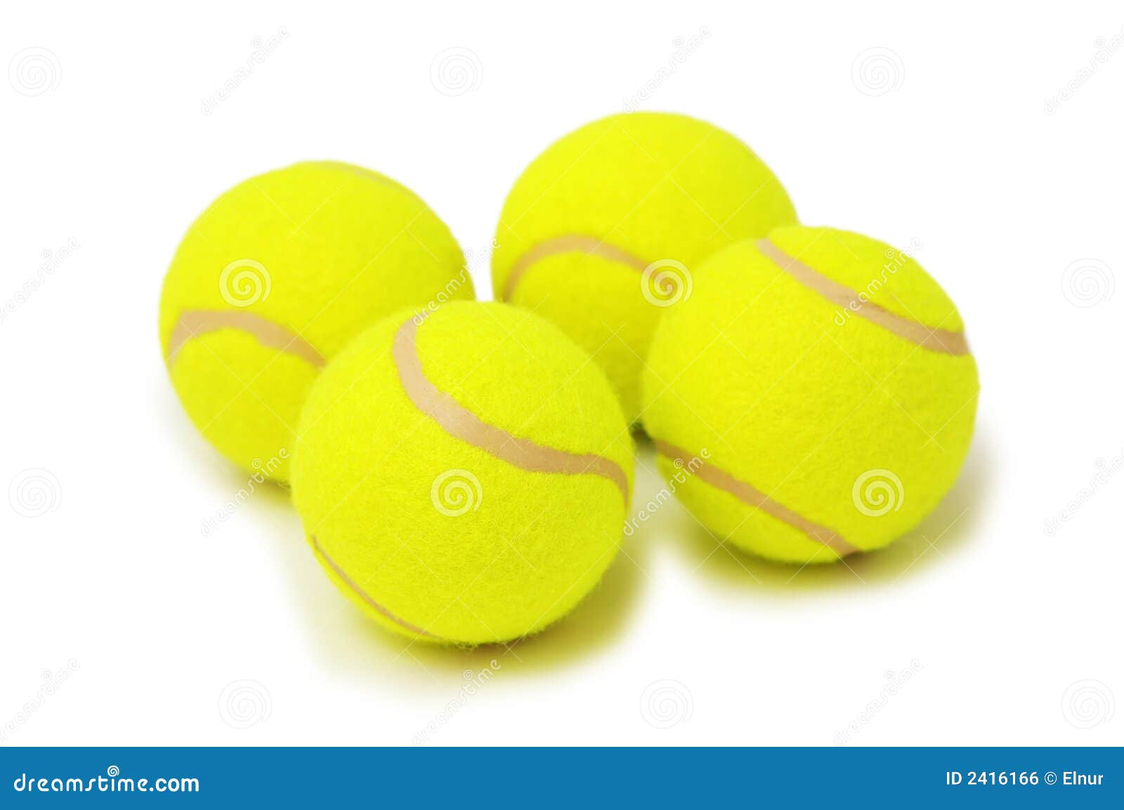 Four Tennis Balls Isolated Royalty Free Stock Image - Image: 2416166