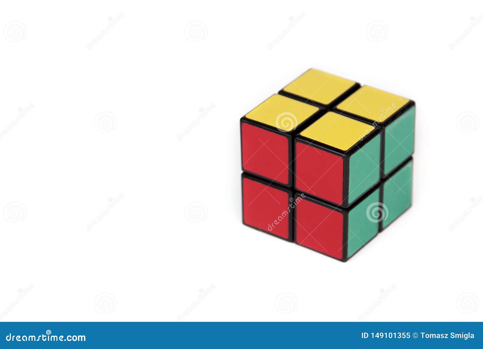Four Tiles Cube, Simple Puzzle Isolated on White Background Editorial ...