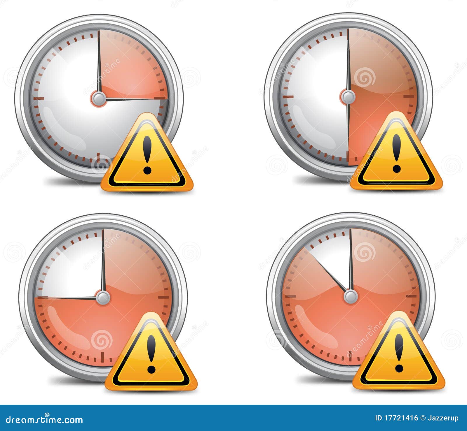 Four Time Clock Alerts stock illustration. Illustration of icon - 17721416
