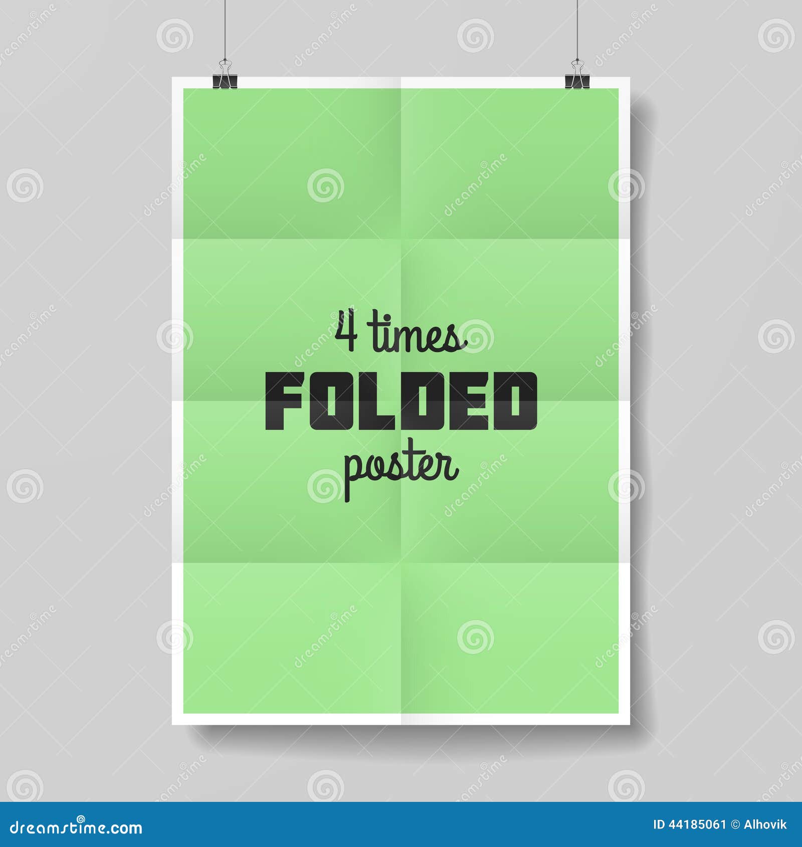 Four times folded poster stock vector. Illustration of message - 44185061