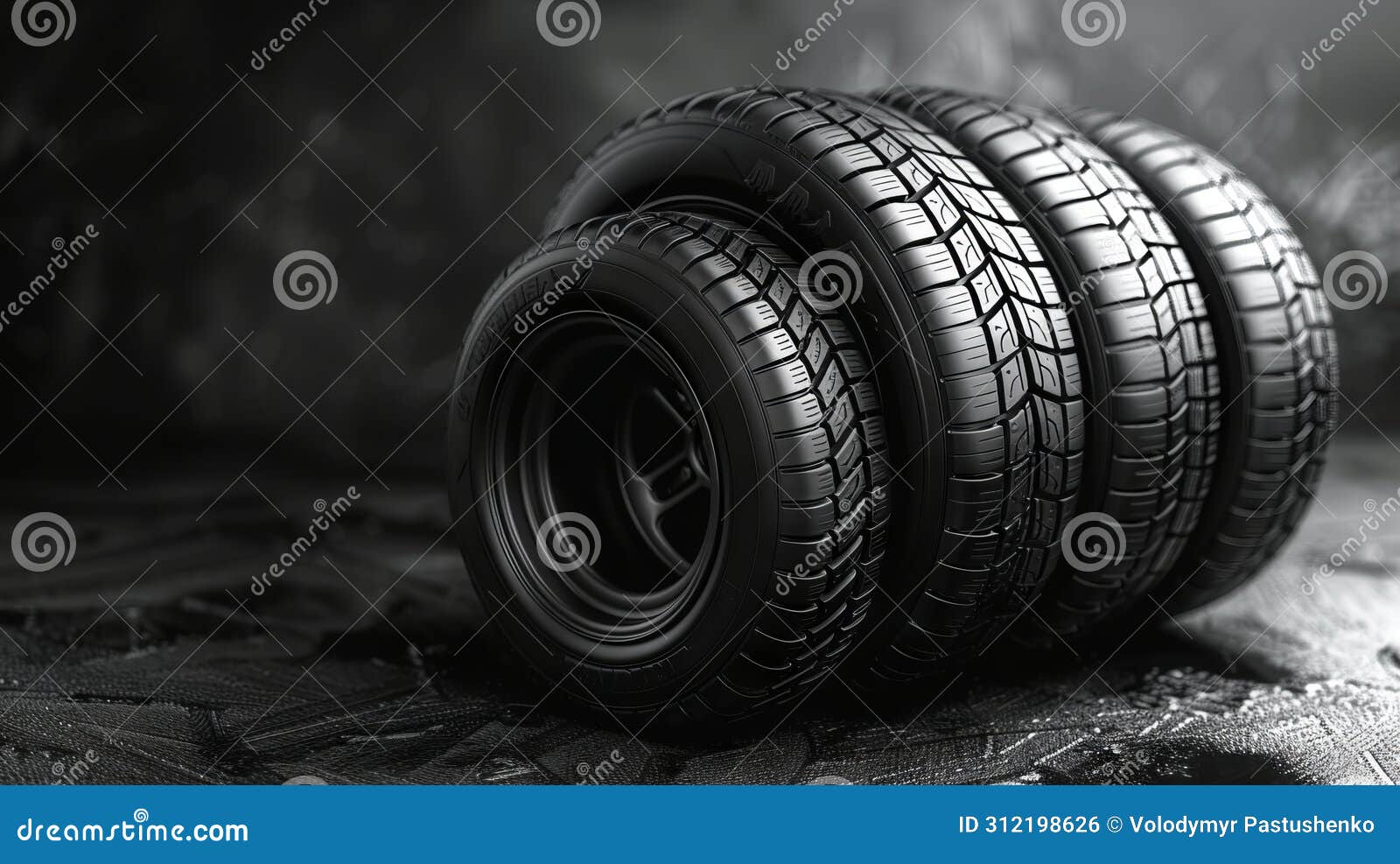 Four Tires Stacked on Top of Each Other Stock Photo - Image of system ...