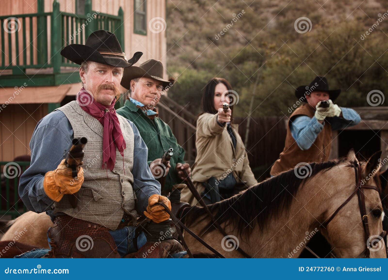 Four Tough Western Robbers stock photo. Image of people - 24772760