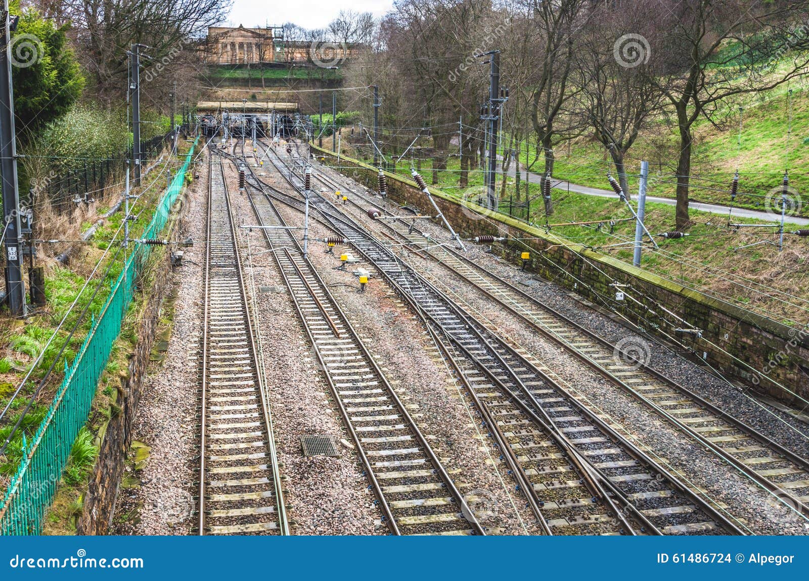 Four Track Railway in Edinburgh Stock Photo - Image of gravel ...