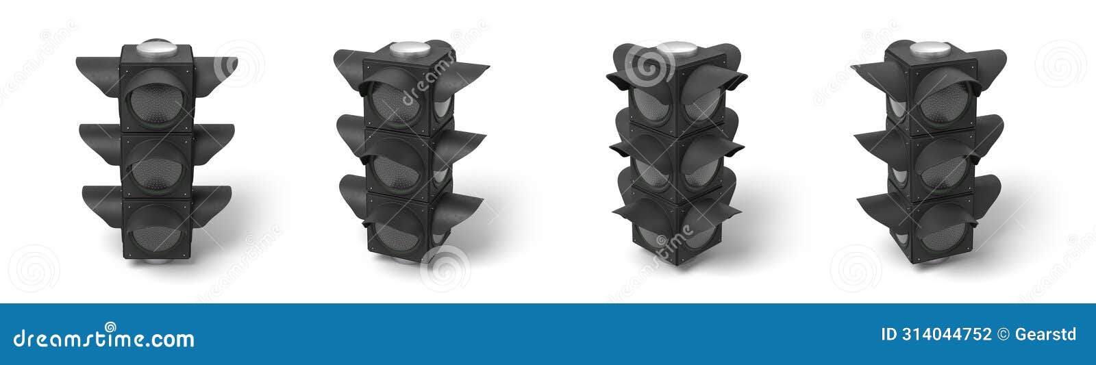 Four Traffic Lights on Off-mode Isolated Stock Illustration ...