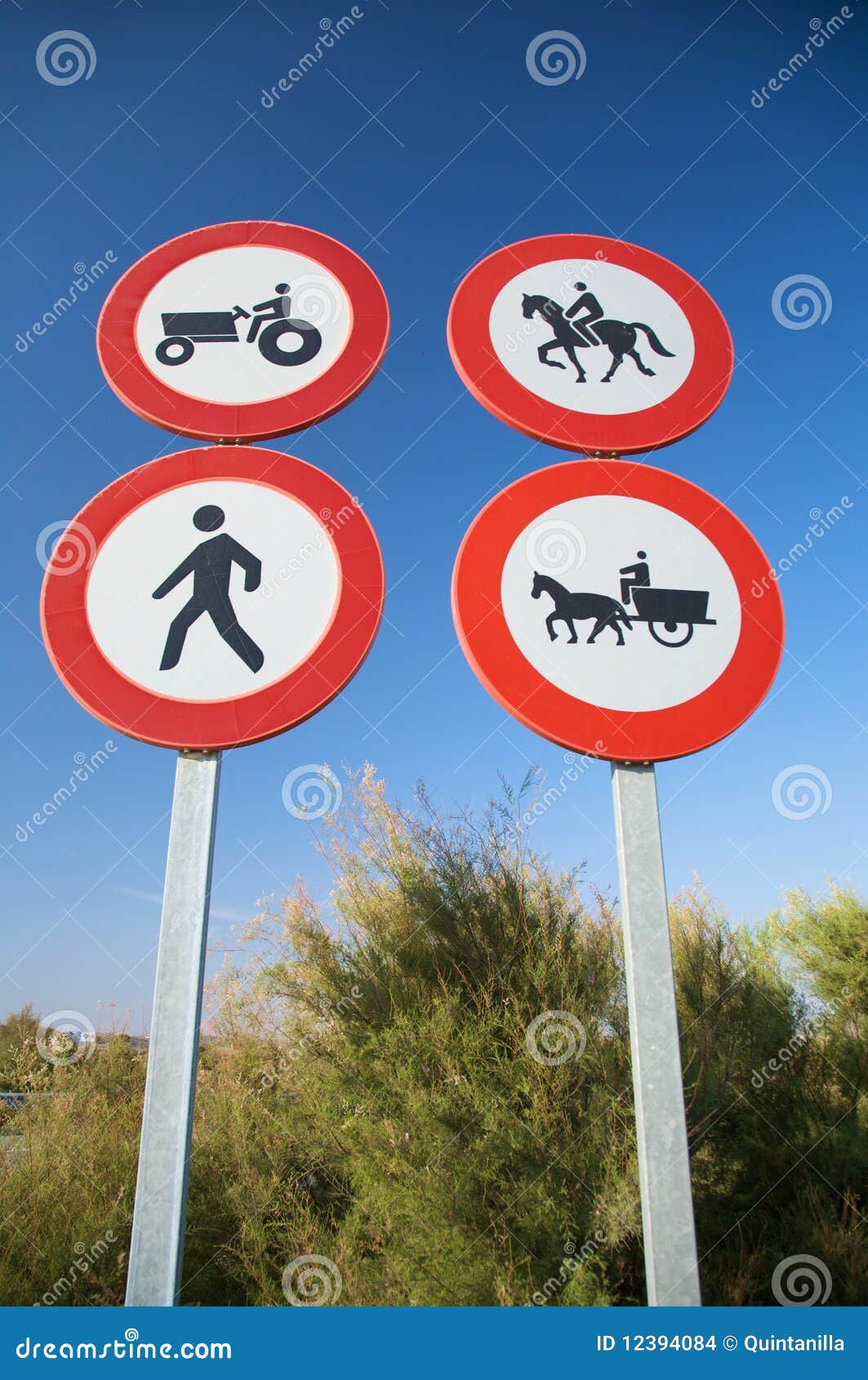 Four traffic signs stock photo. Image of road, circle - 12394084