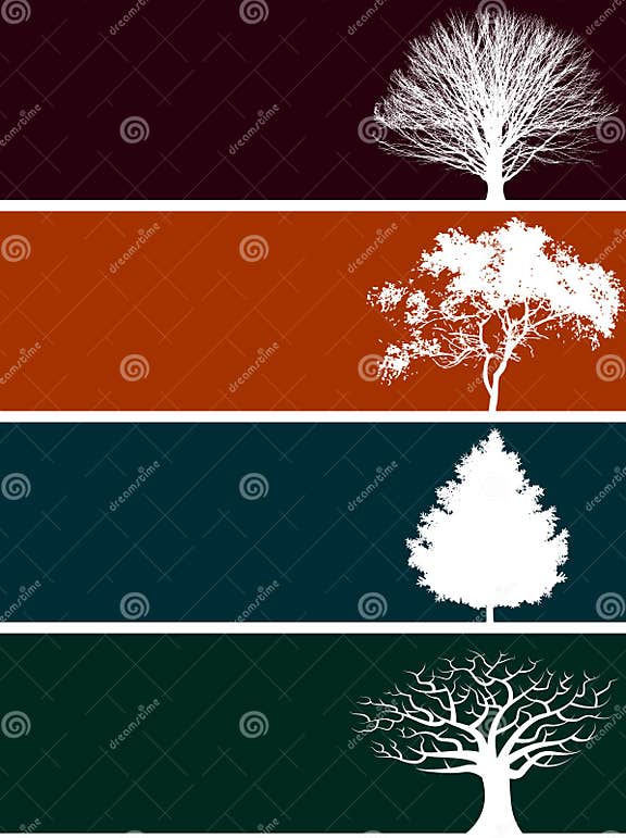 Four tree banners stock vector. Illustration of space - 5353016