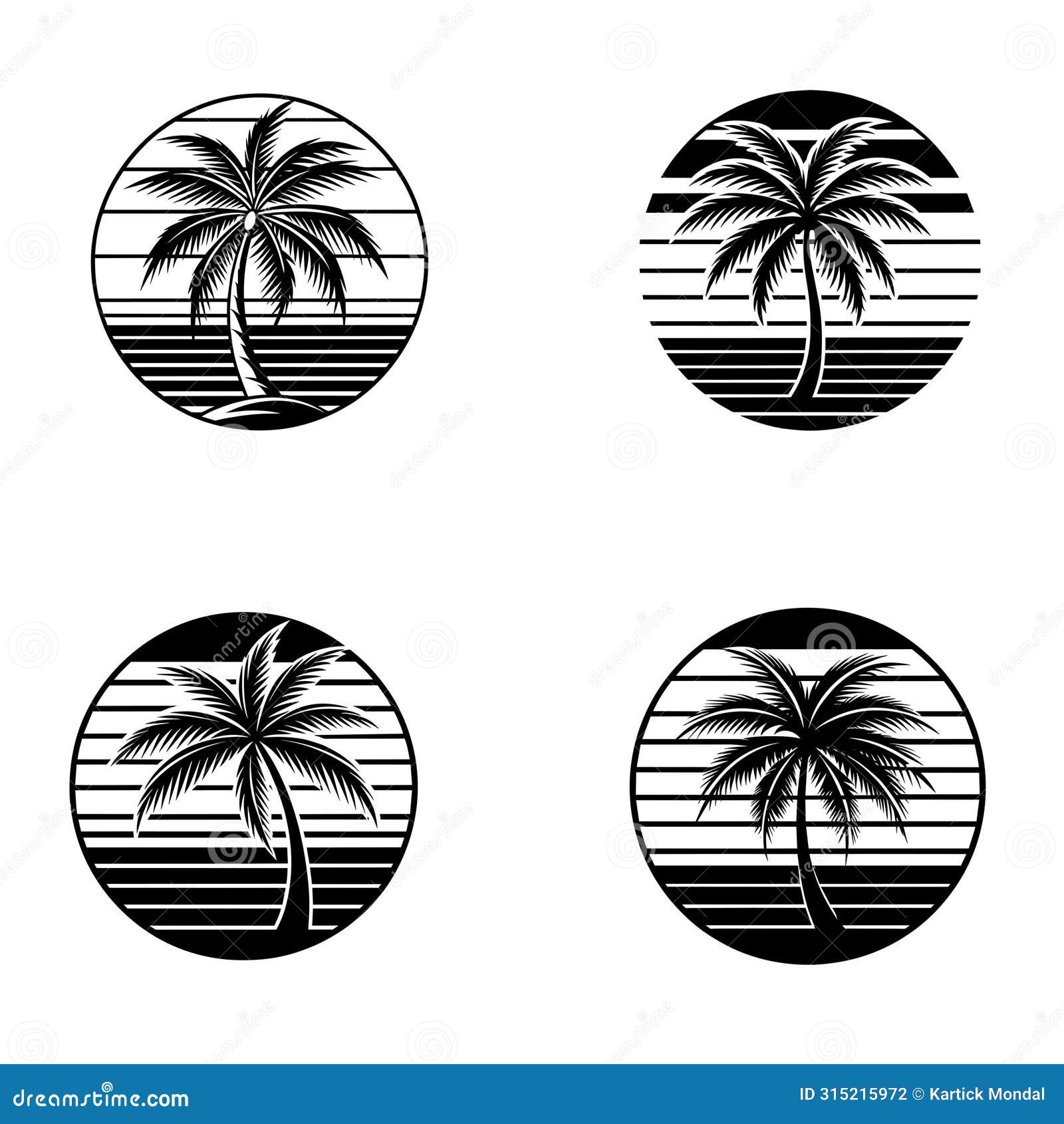 Four Trees Logo Icon Vector Illustration Stock Vector - Illustration of ...