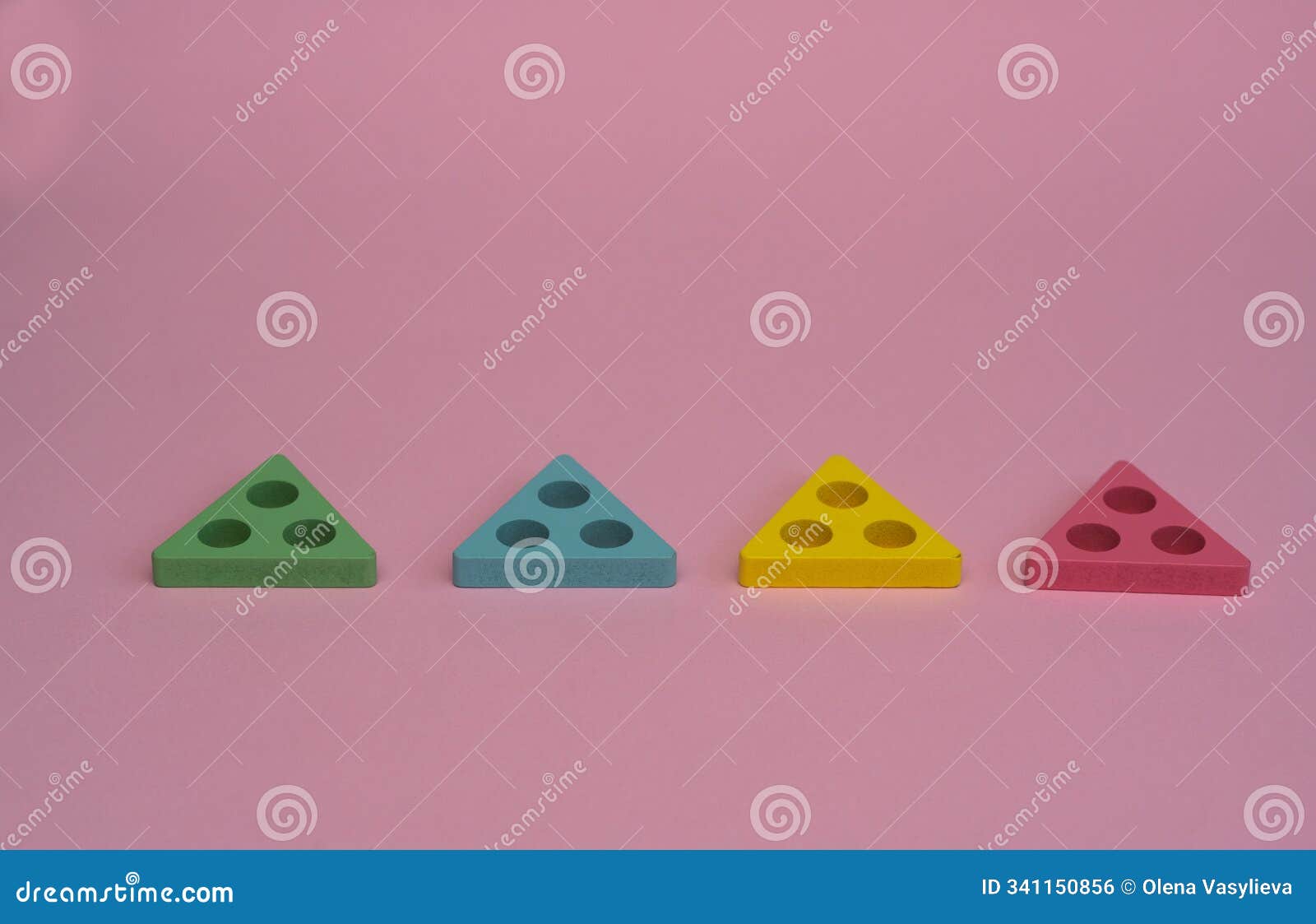 Four Triangles on a Pink Background. the Concept Stock Photo - Image of ...