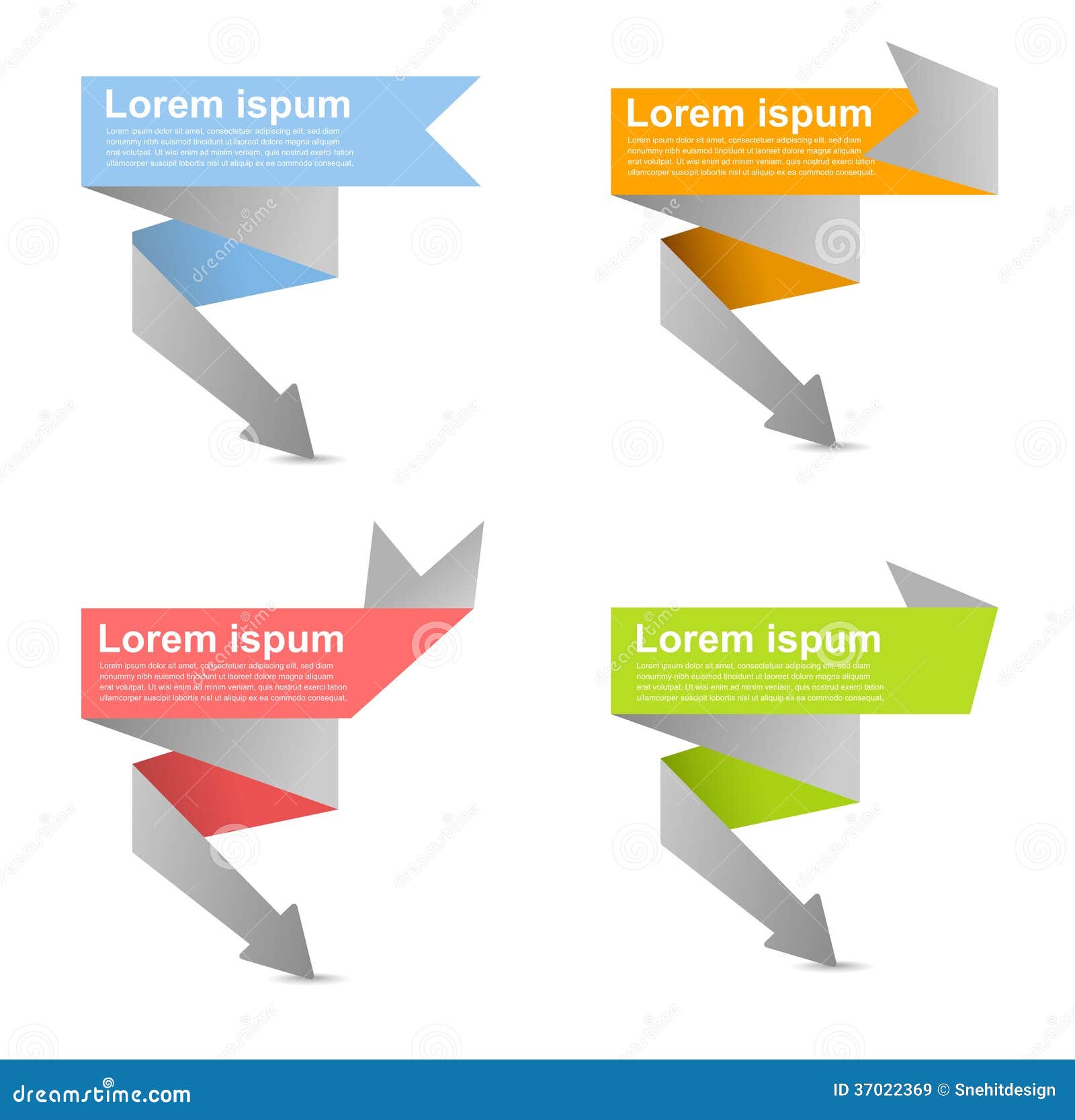 Four twisted arrows stock vector. Illustration of arrow - 37022369