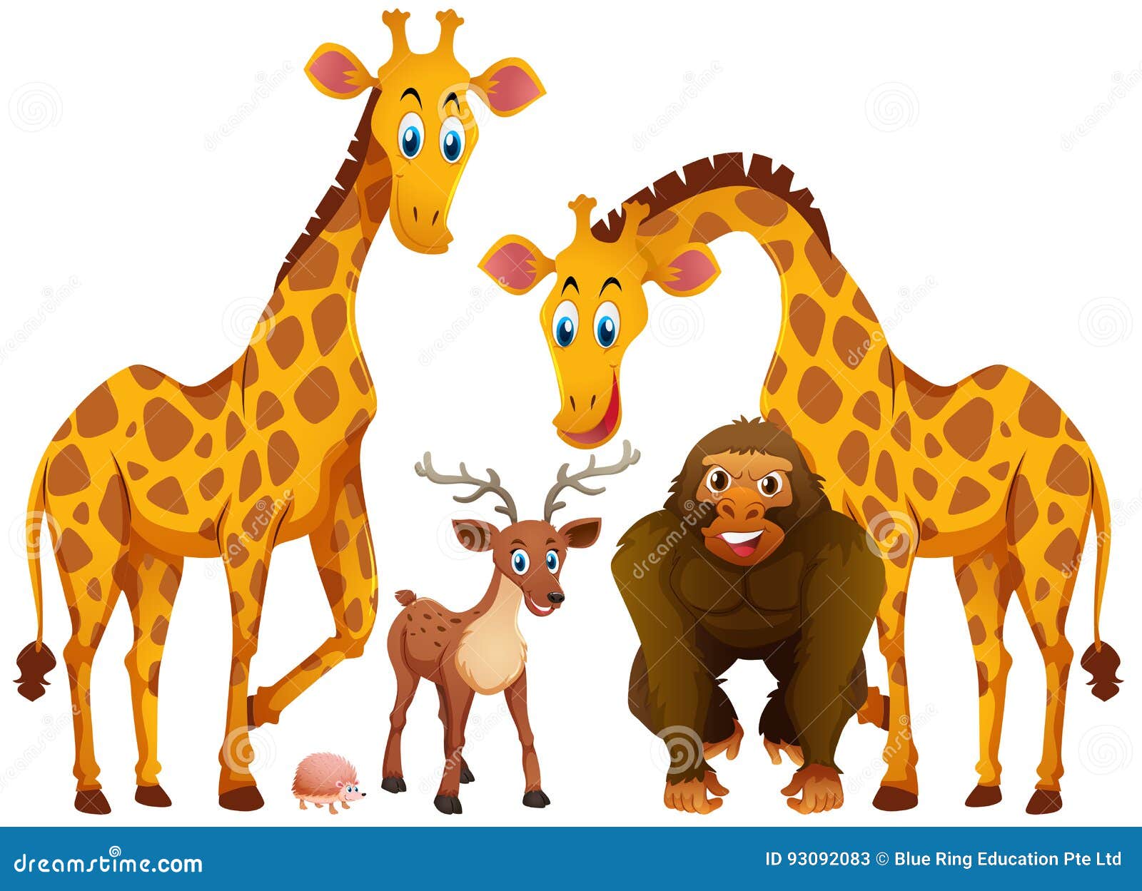 Four types of animals stock vector. Illustration of clipping - 93092083
