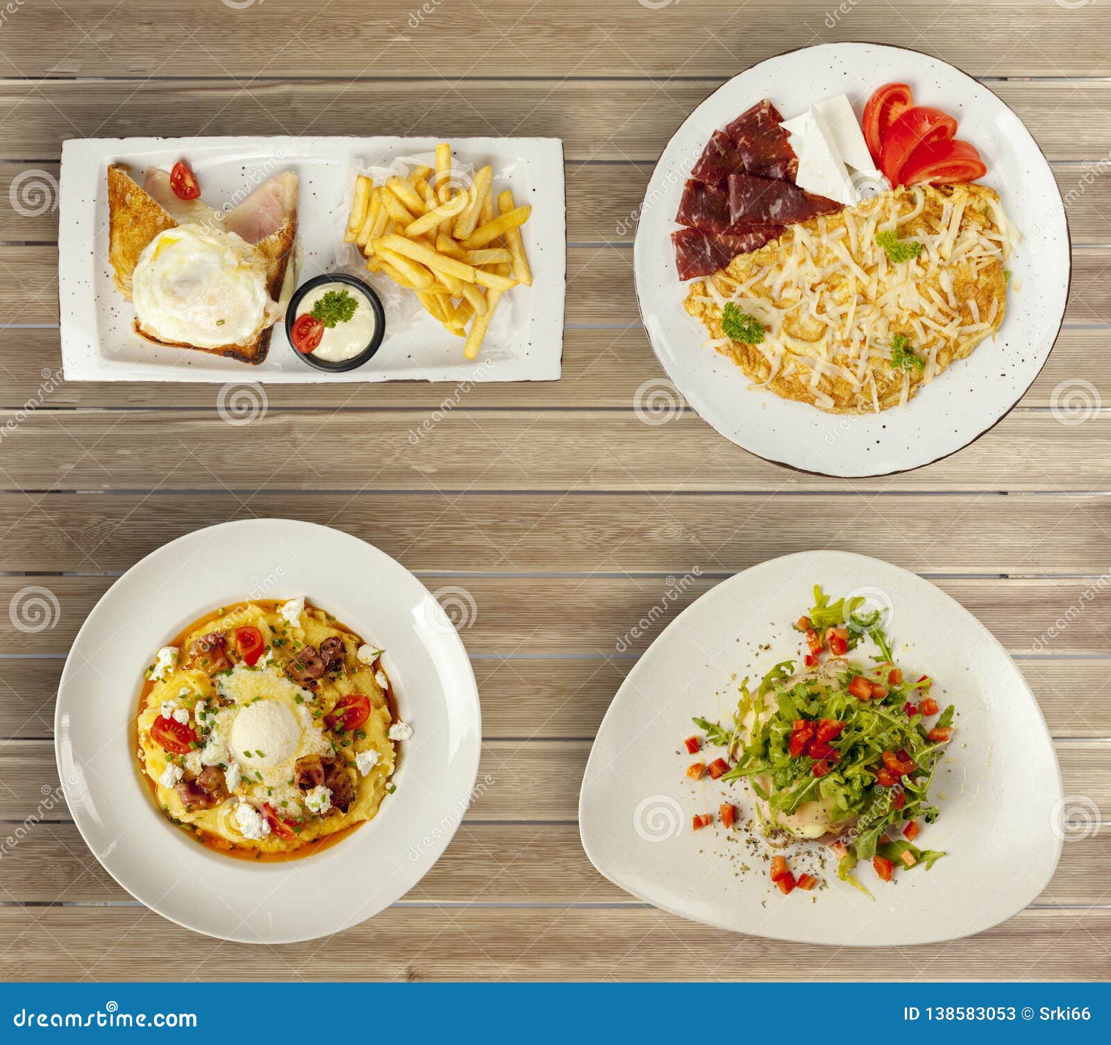 Four types of breakfast stock image. Image of breakfast - 138583053