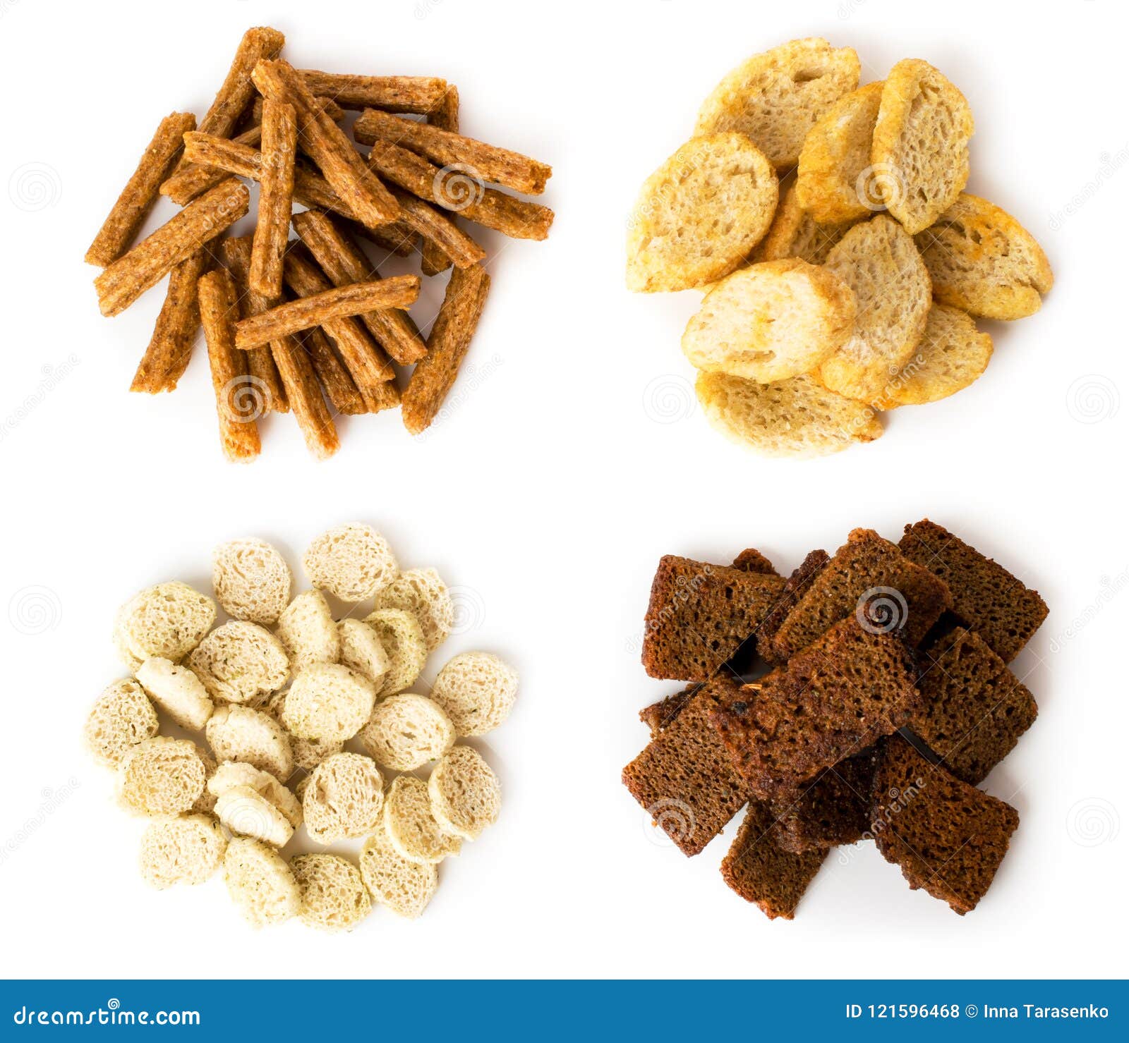 Four Types of Crackers for Beer on a White. the View from the Top ...