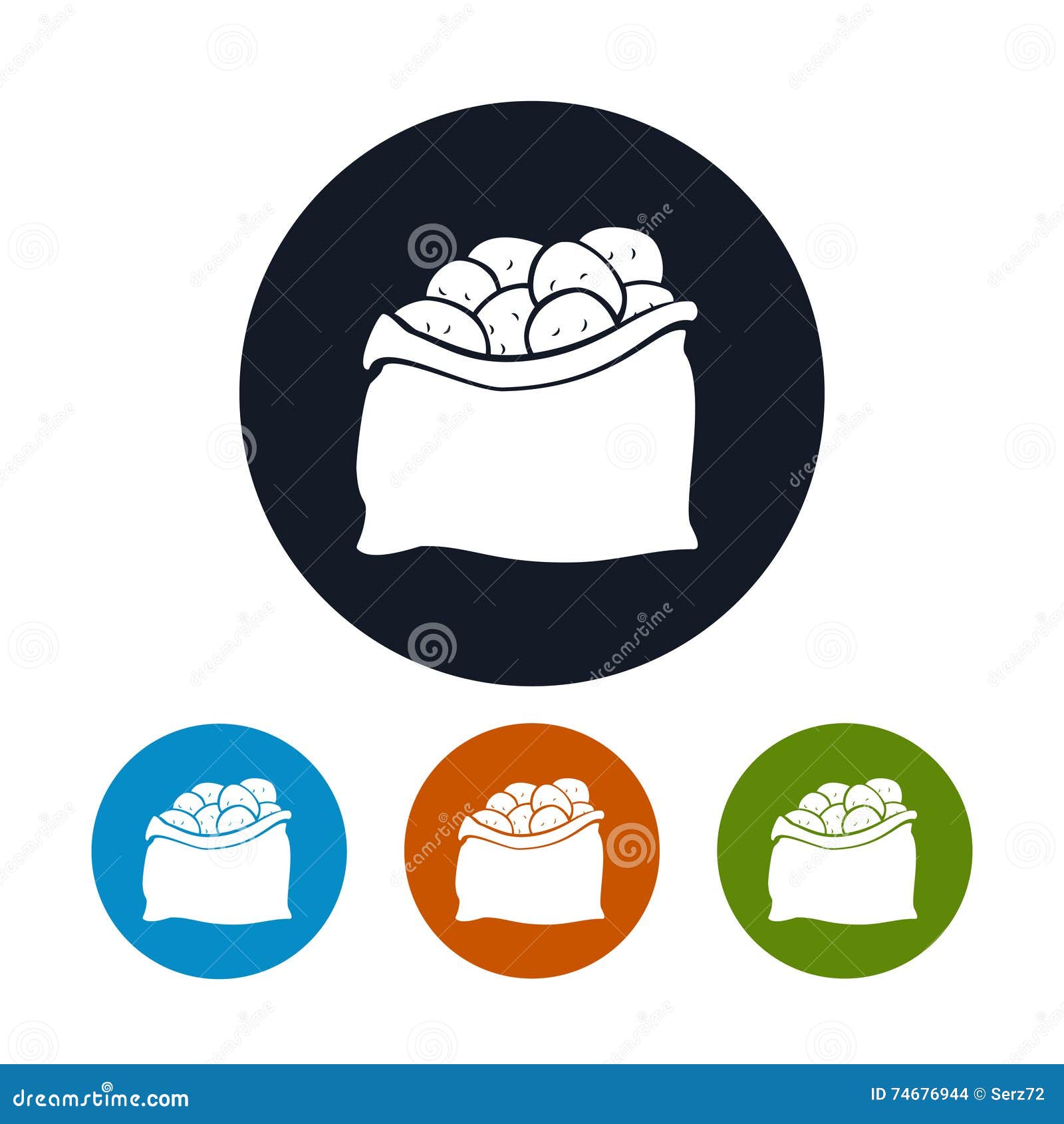 Four Types of Icons Sack of Potatoes Stock Vector - Illustration of ...