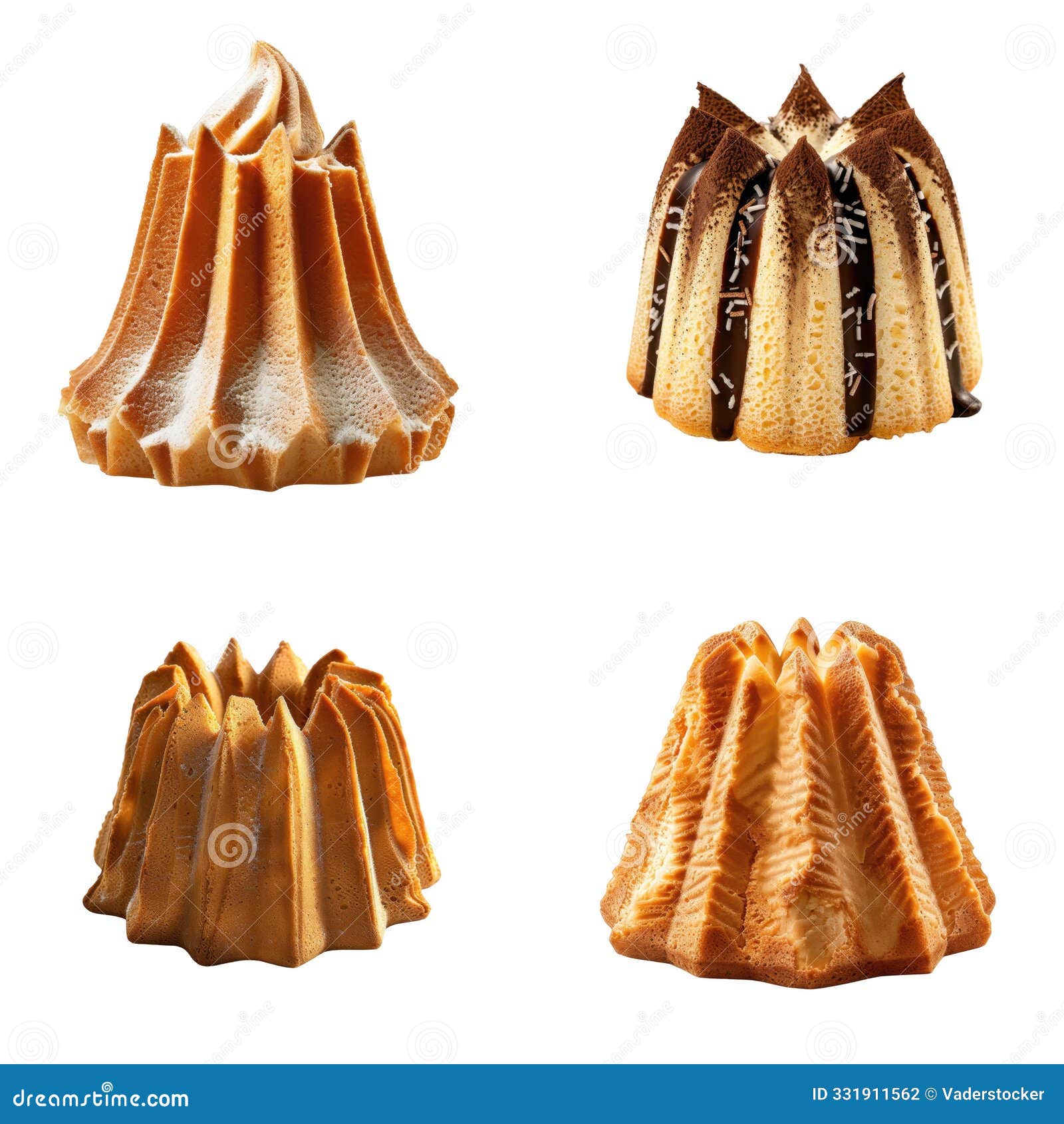 Four Variations of a Star-Shaped Italian Christmas Cake Stock ...