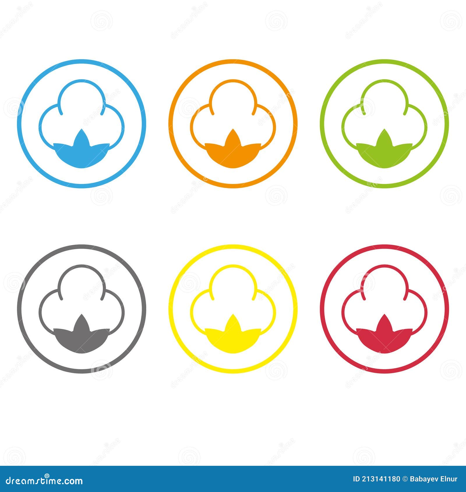 Four Variations of Vector Cotton Symbol Featuring Two Color Versions ...