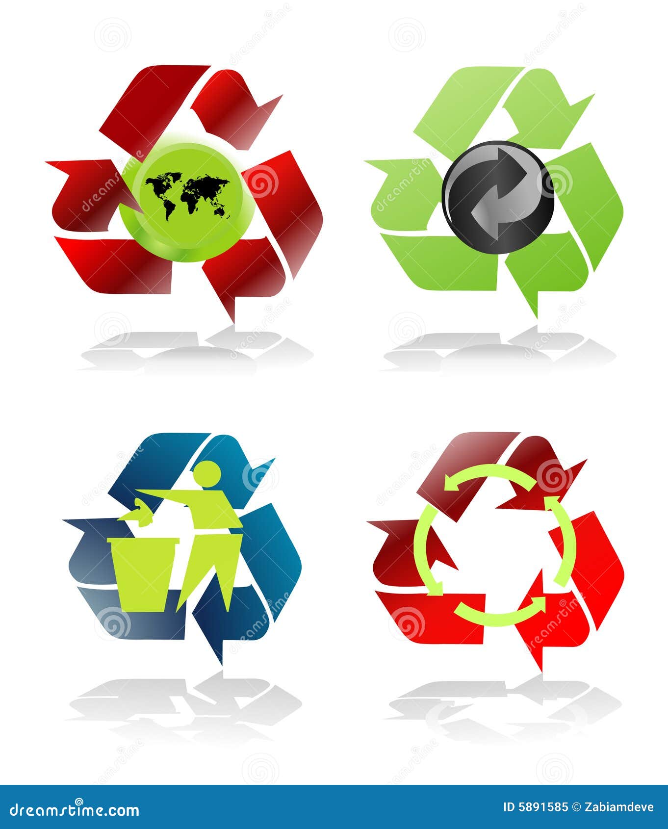 Four Various Recycle Icons Picture. Image: 5891585