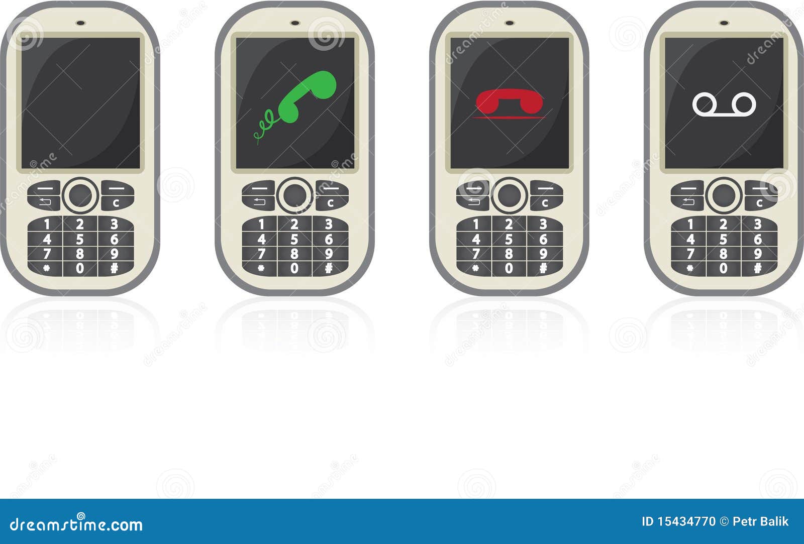 Four vector cellphones stock illustration. Illustration of telephone ...