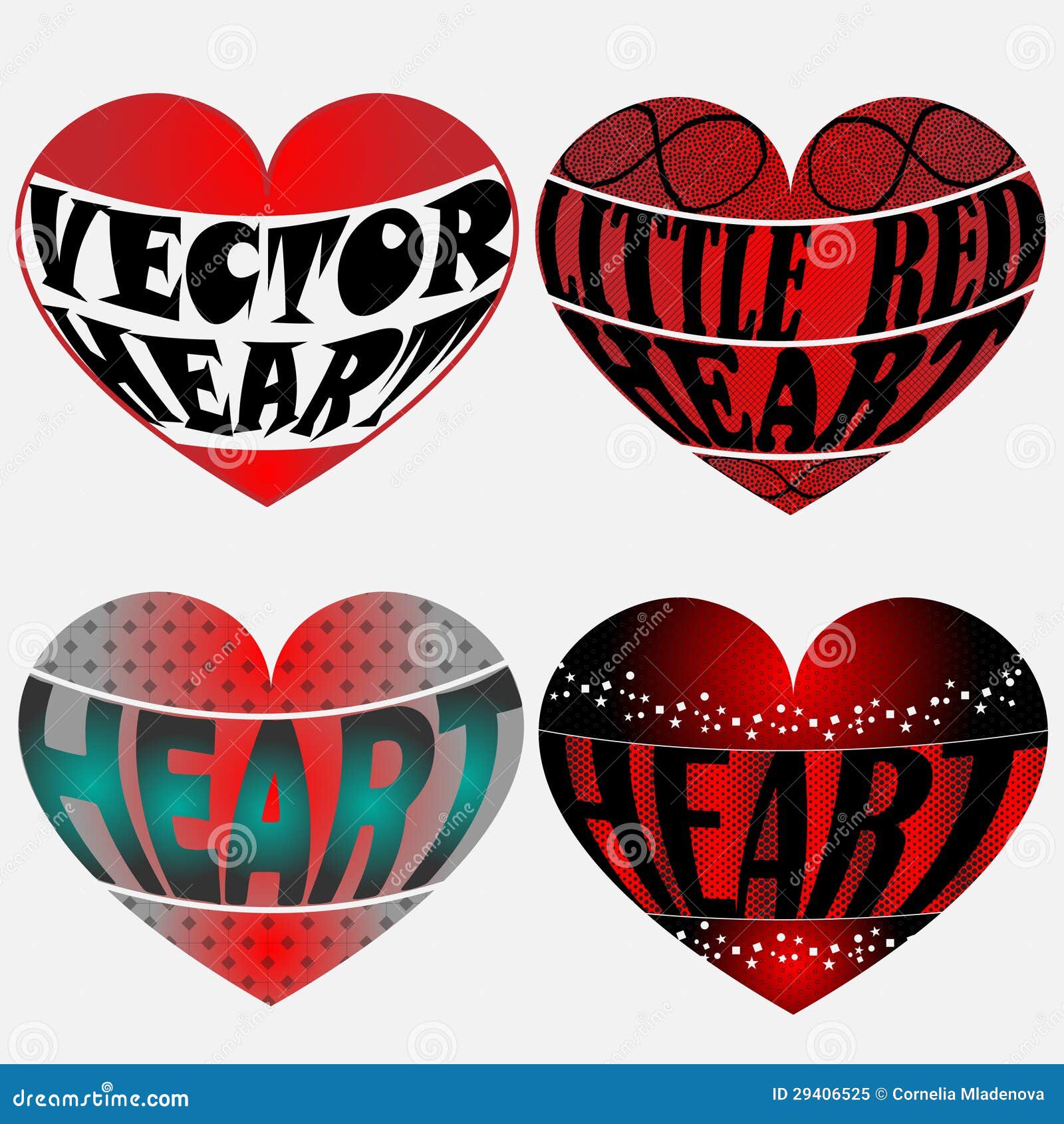 Four Vector Hearts stock vector. Illustration of pattern - 29406525
