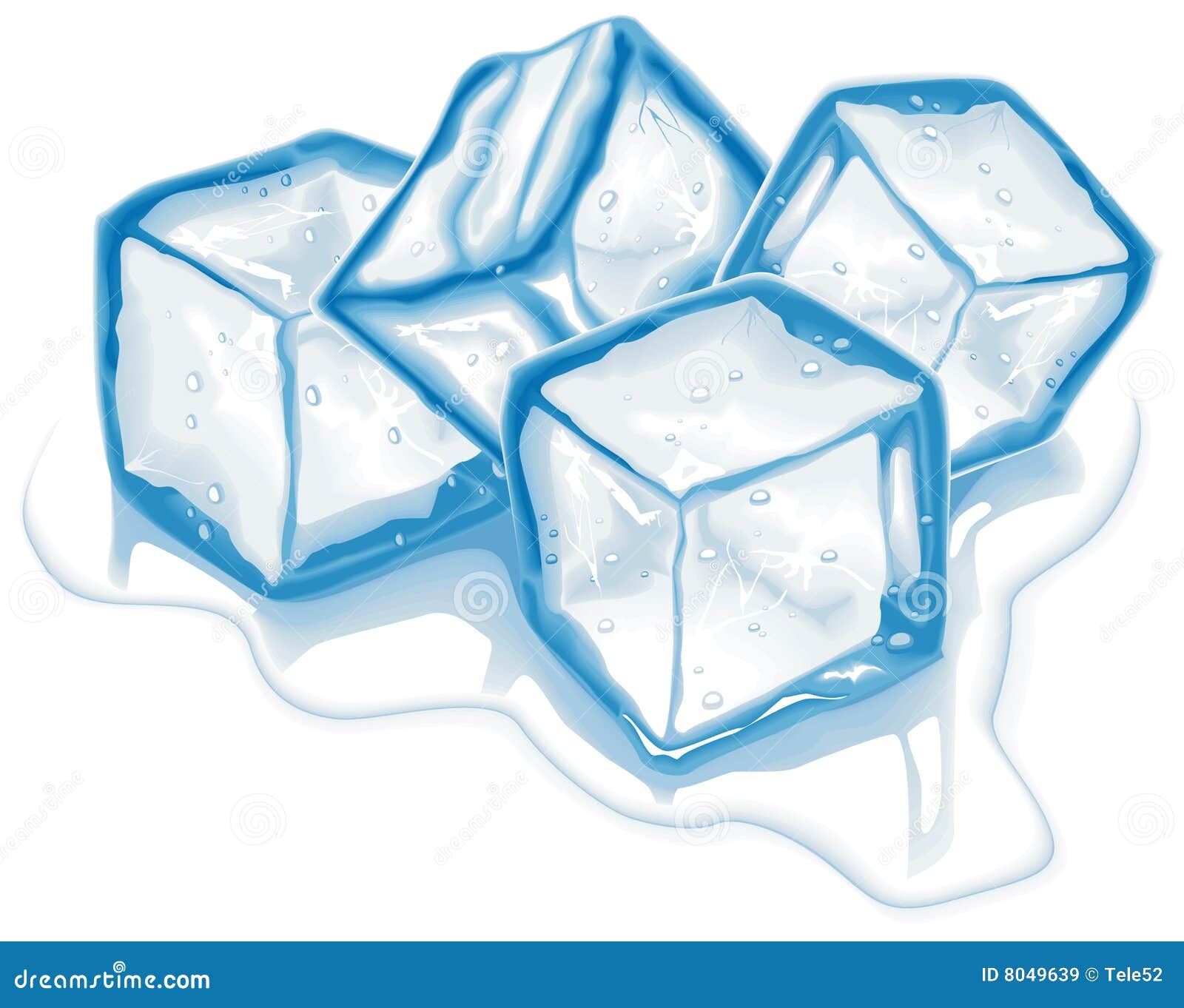 Four Vector Ice Cubes Stock Vector Illustration Of Solid 8049639