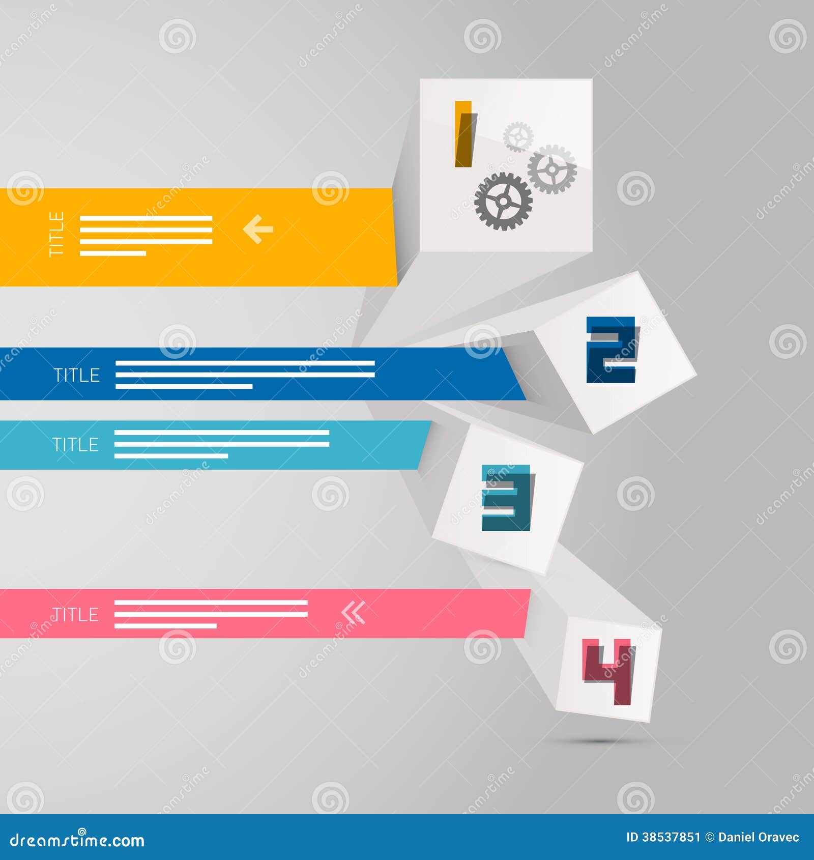 Four Vector Progress Steps for Tutorial Stock Vector - Illustration of ...