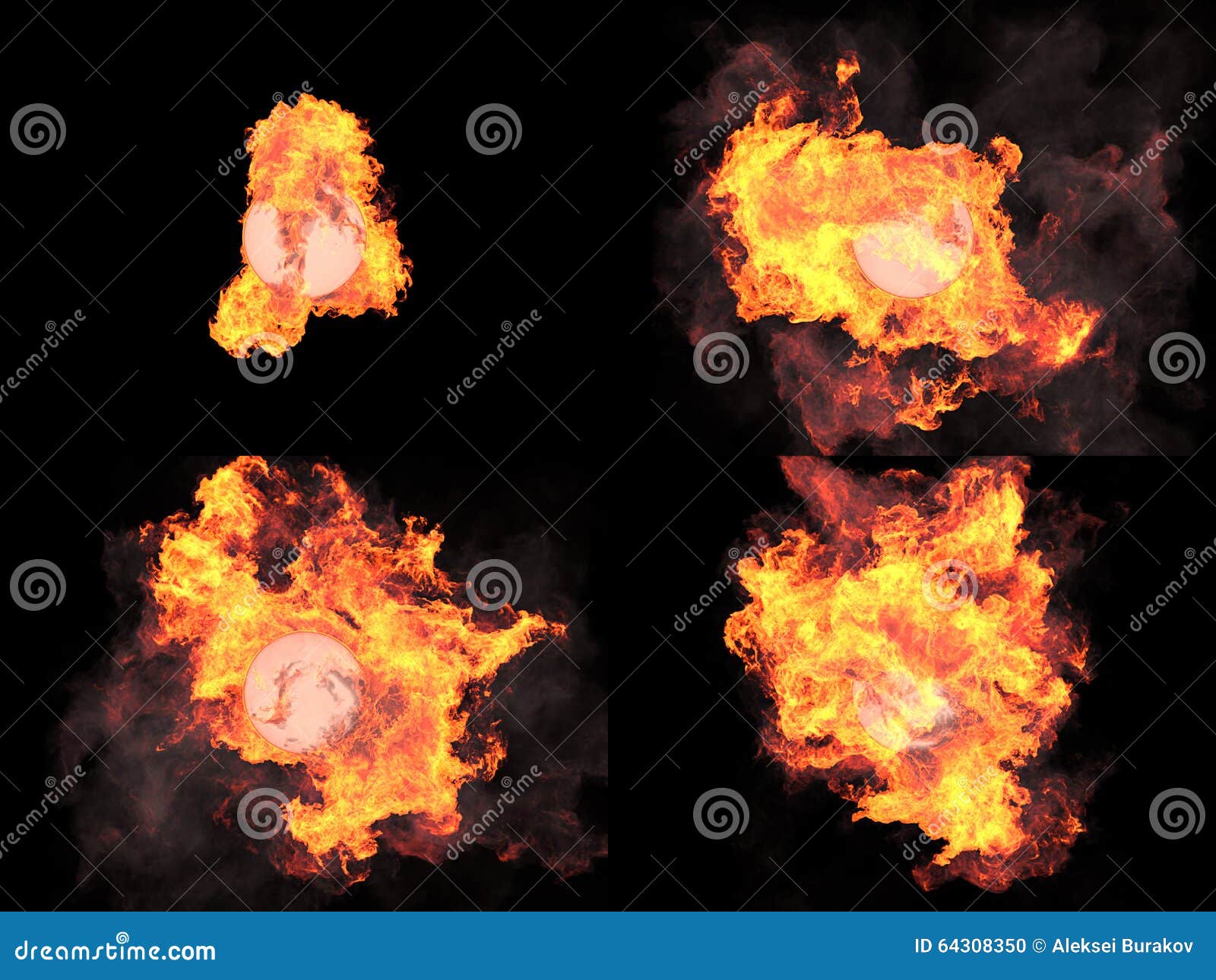 Four Versions. Sphere in Fire Stock Photo - Image of flames, demonic ...