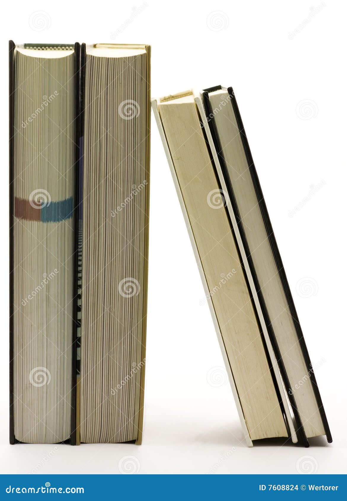 Four Vertical Books on White Stock Photo - Image of object, education ...