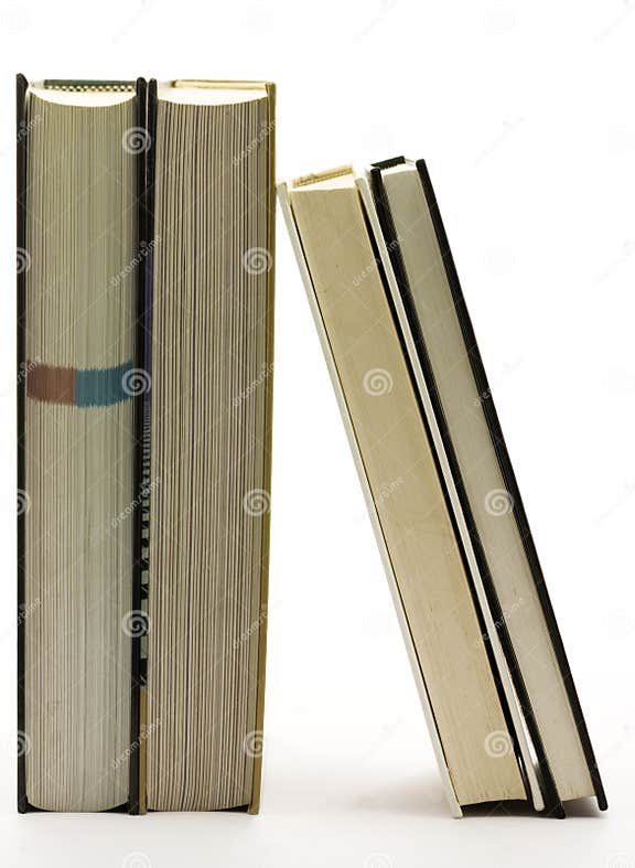 Four Vertical Books on White Stock Photo - Image of object, education ...