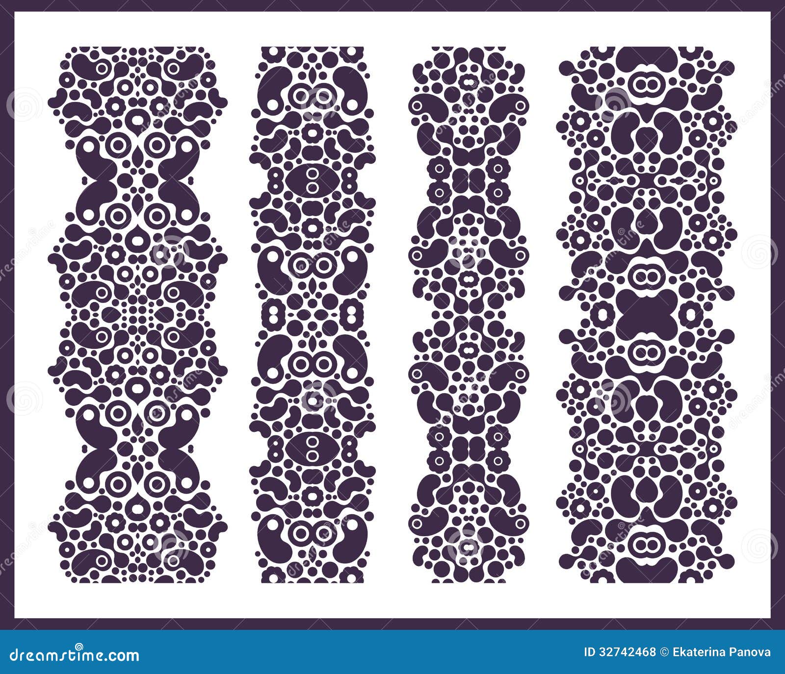 Four Vertical Seamless Patterns. Stock Vector - Illustration of ...
