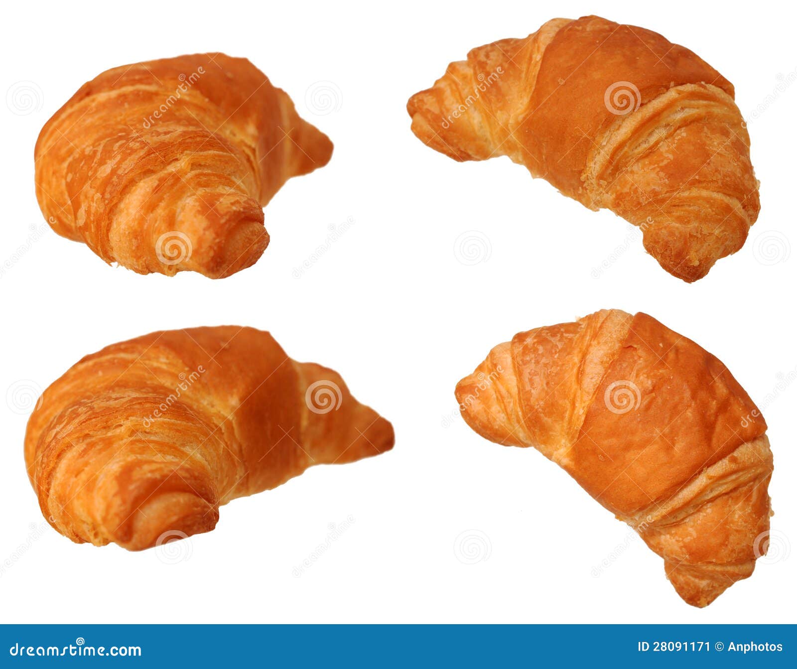 Four View of Single Croissant Stock Image - Image of brown, white: 28091171