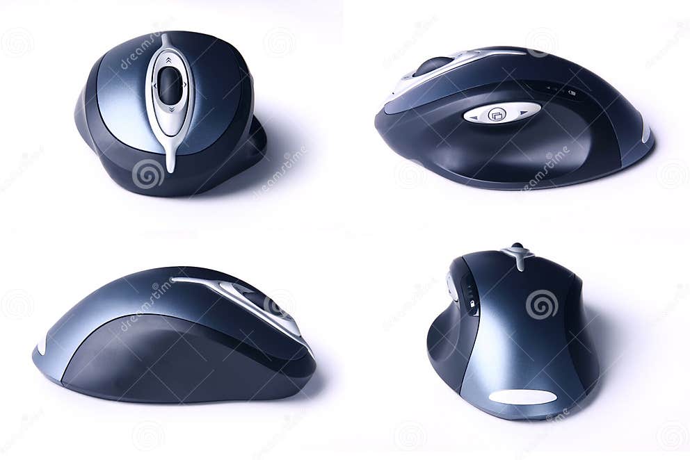 Four Views of Cordless Computer Mouse Stock Photo - Image of phone ...