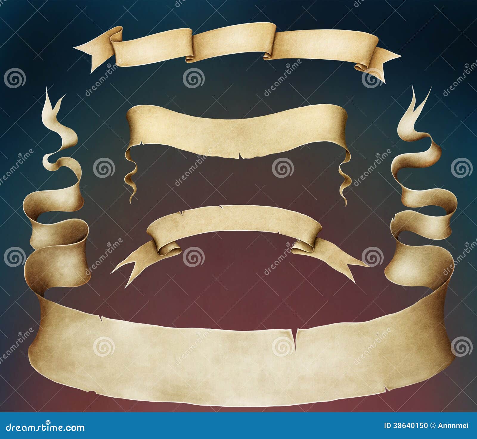 Four vintage banner. stock illustration. Illustration of collection ...