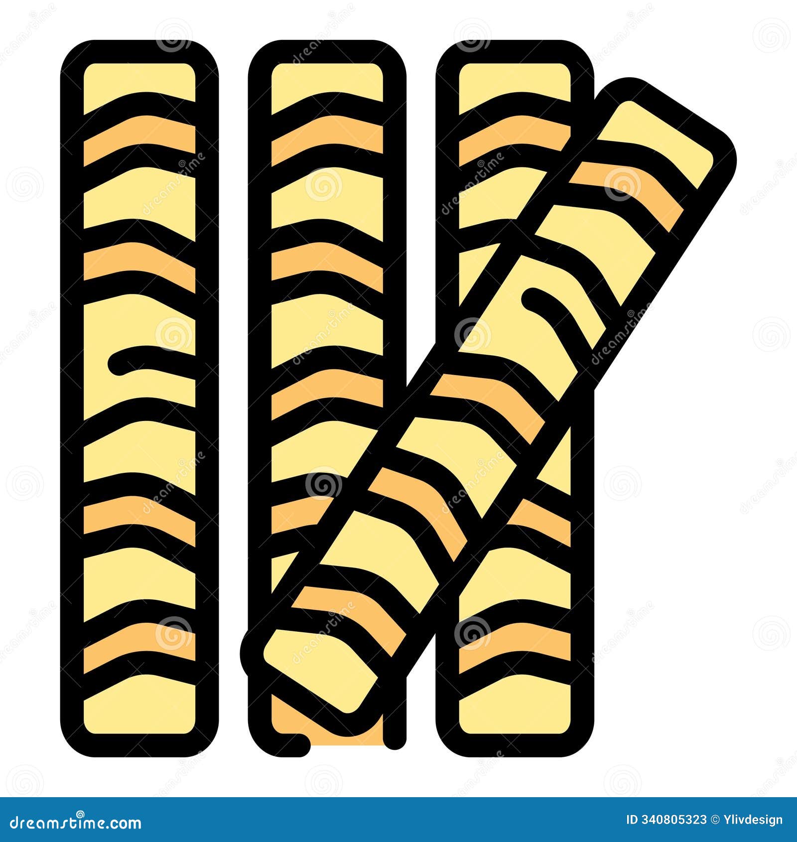 Four Wafer Rolls Presenting Different Textures Stock Illustration ...