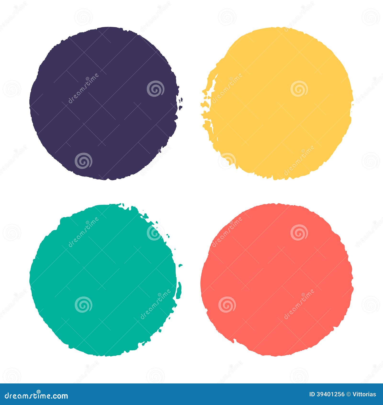 Four watercolor dots. stock vector. Illustration of paintbrush - 39401256