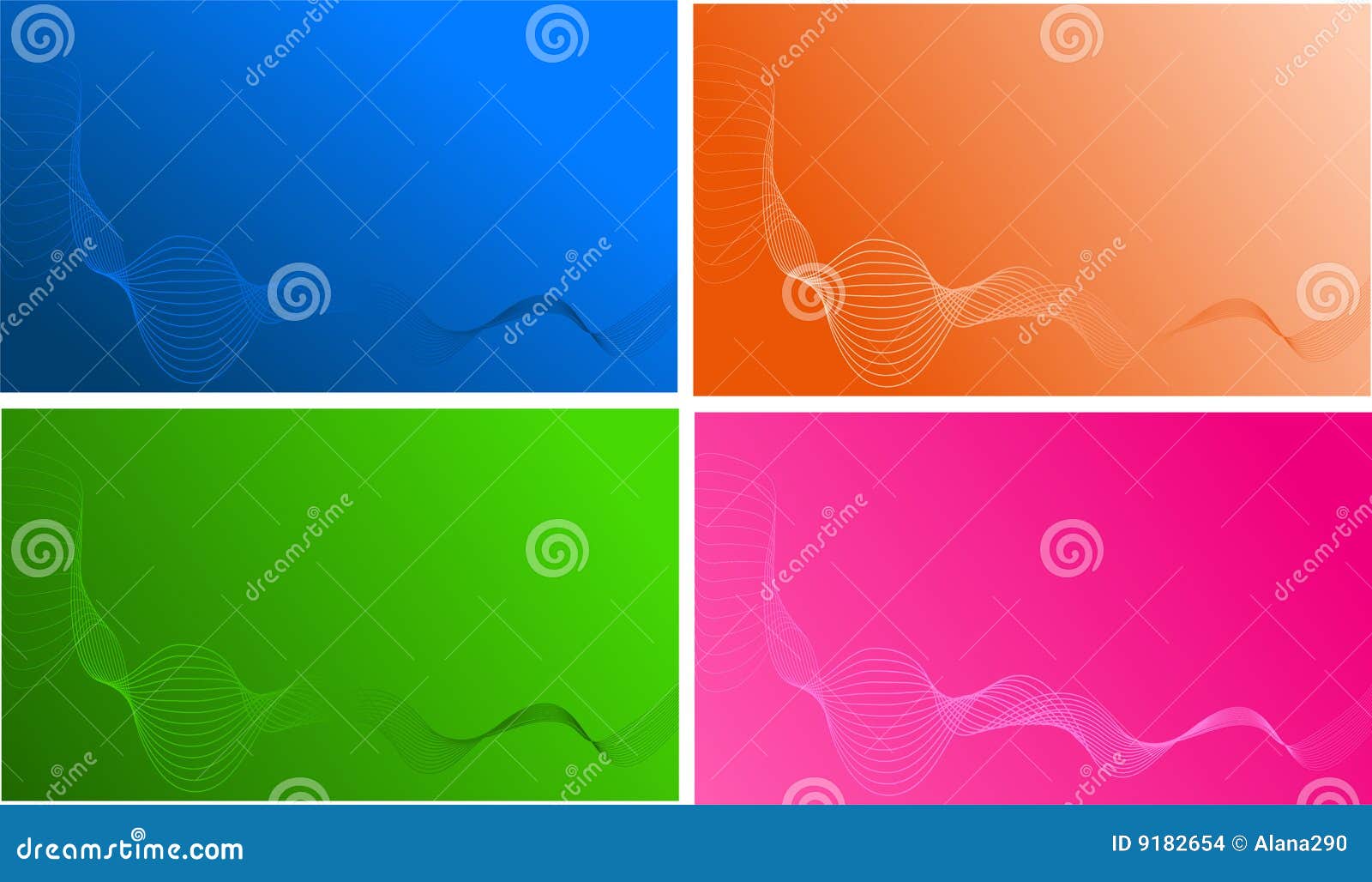 Set Of Four Wave Layer Shape For Banner, Templates, Cards Cartoon ...