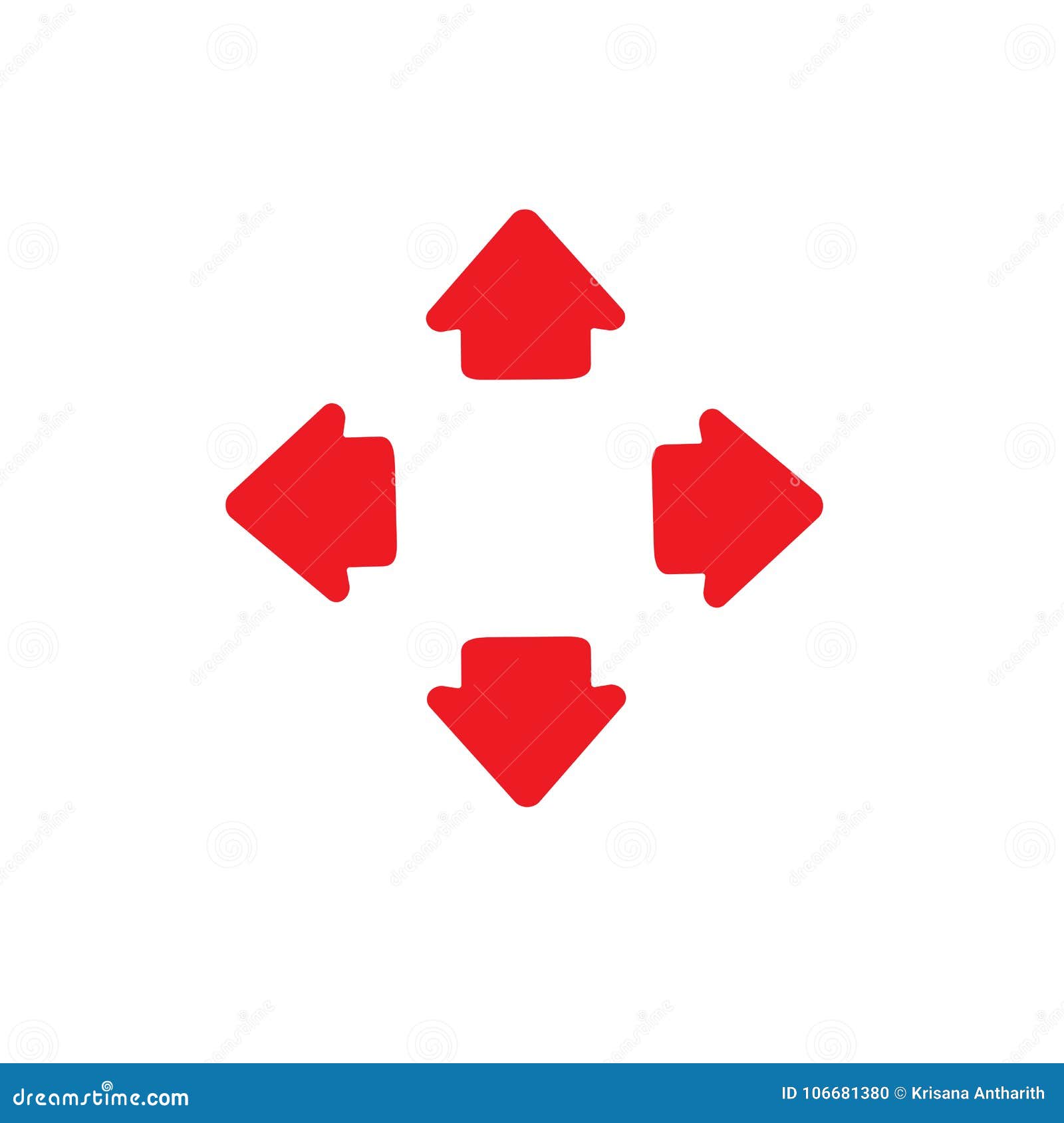 Four Way Arrows Left and Right Directions Opposite. Vector Illus Stock ...