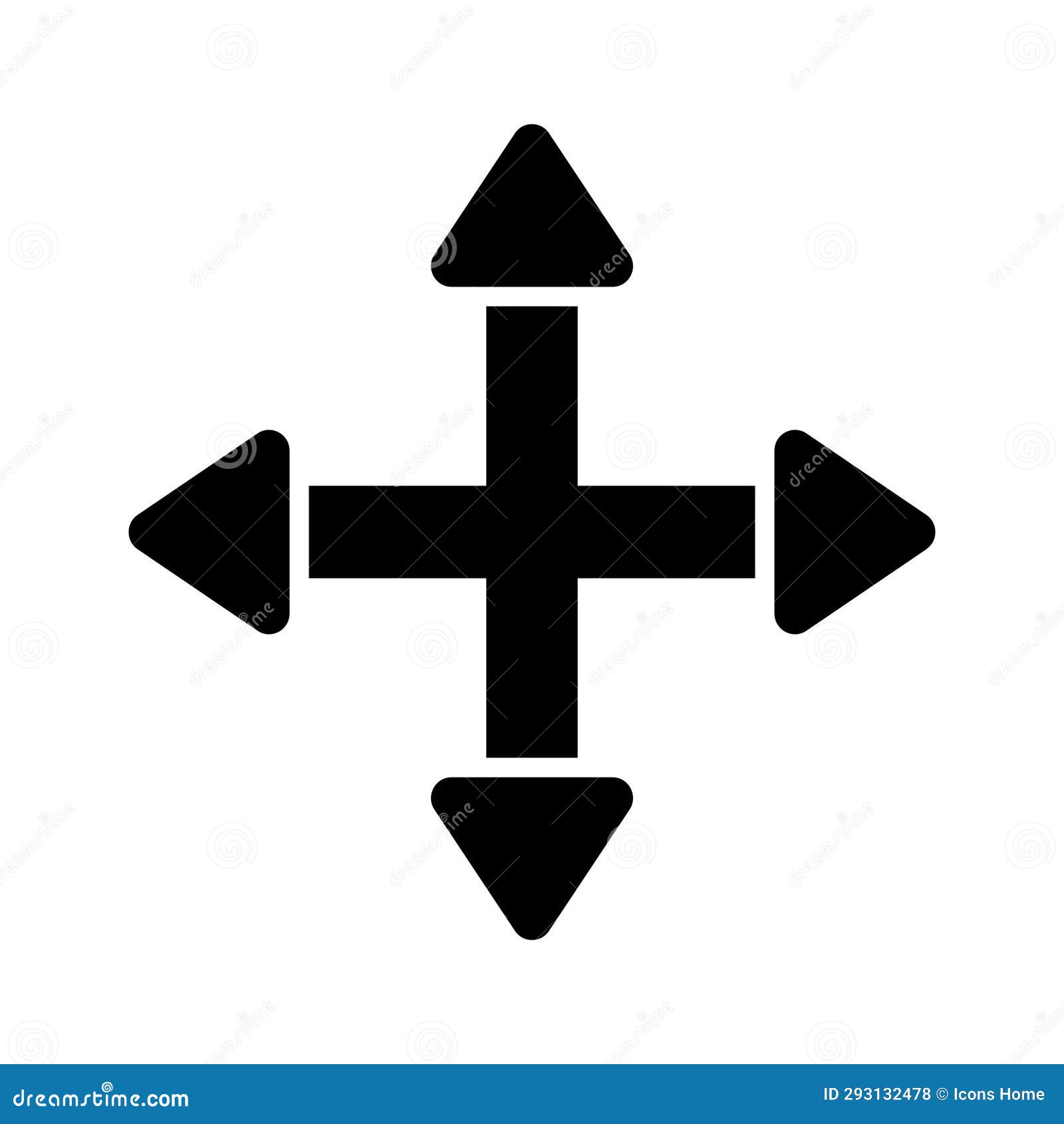 Four Way Direction Arrow Sign, Road Sign Direction Icon, Vector ...